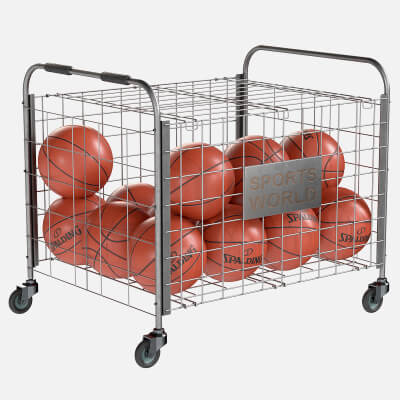Metal Ball Storage Steel and Basketball Spalding - 3D Model by 3dstudio