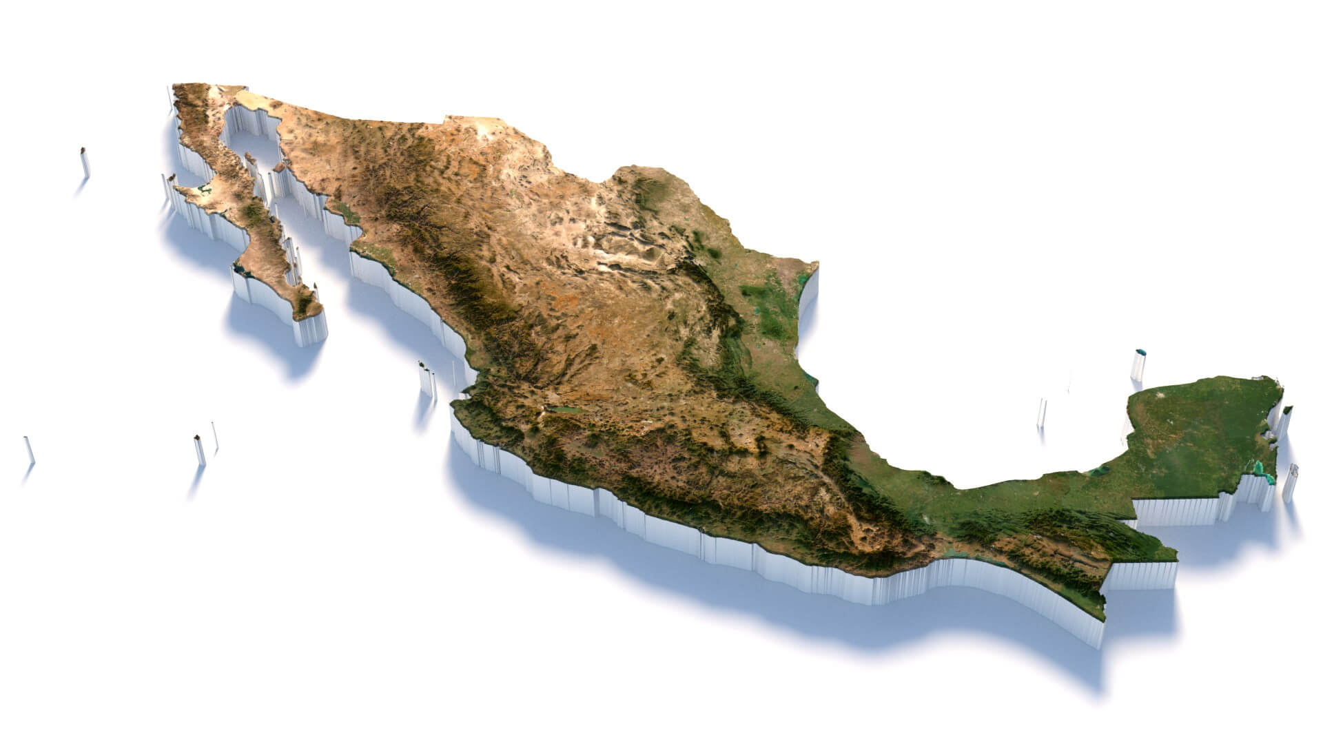 Mexico Terrain Map - 3D Model by 3dstudio