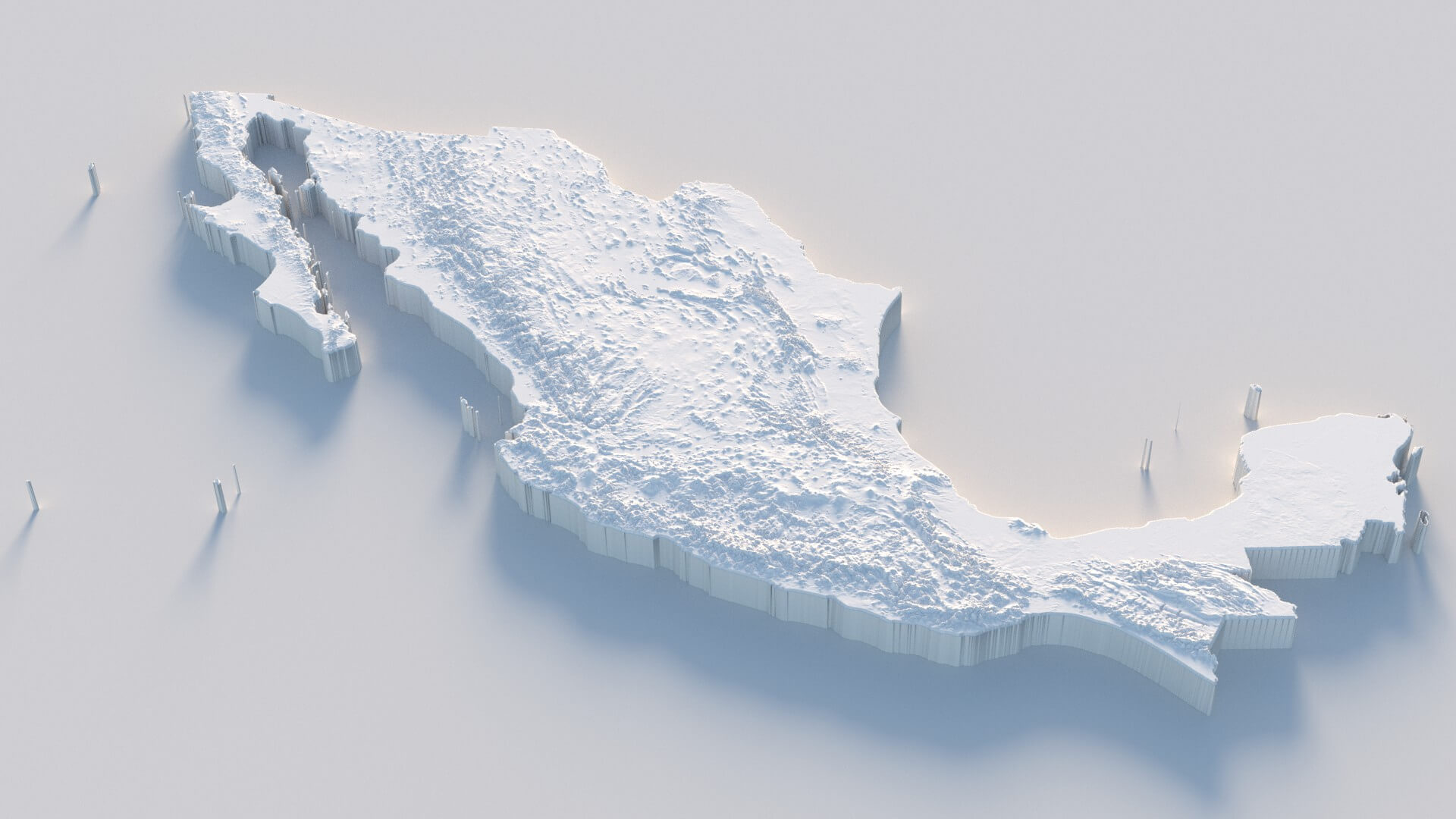 Mexico Terrain Map - 3D Model by 3dstudio