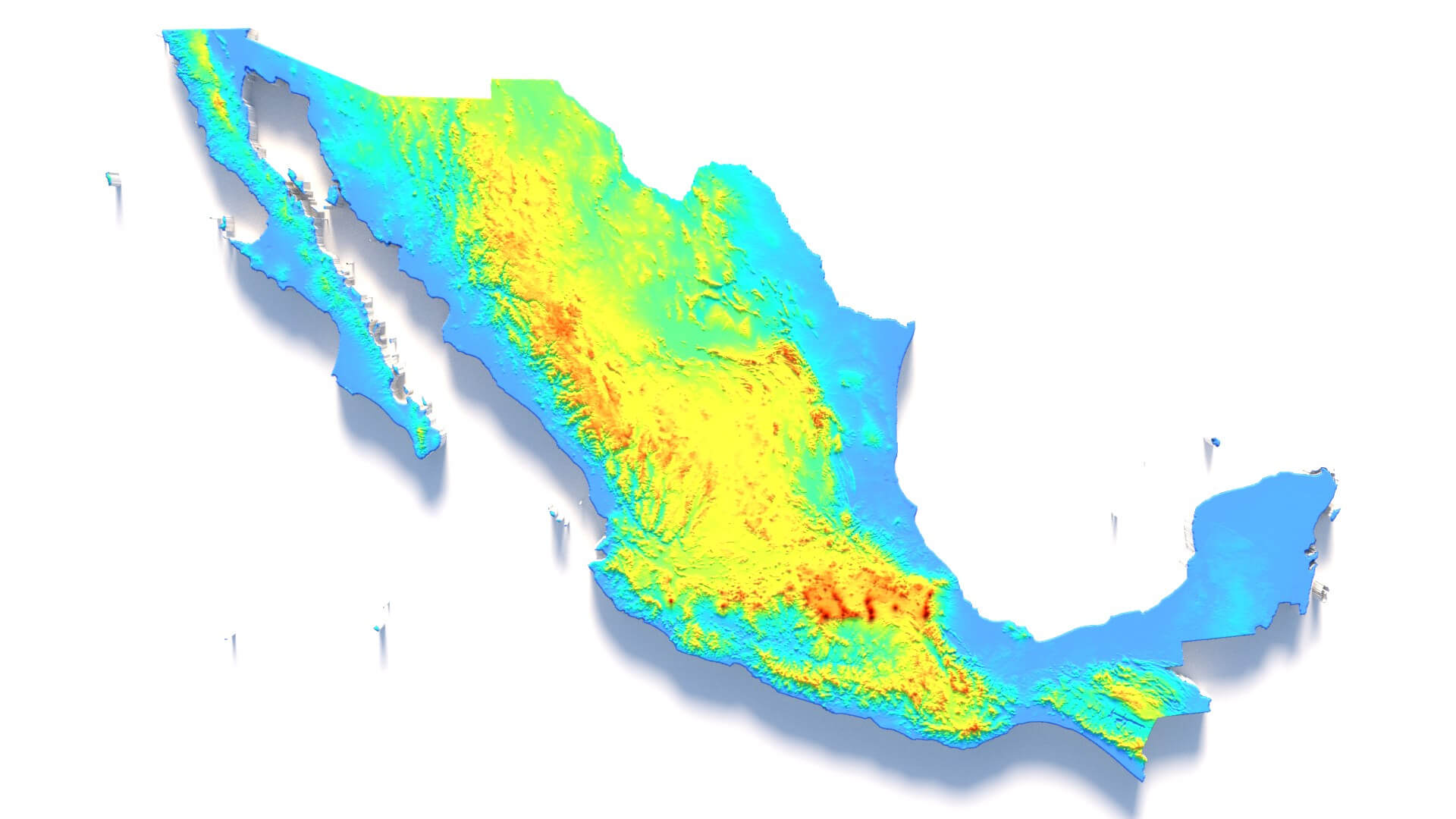 Mexico Terrain Map - 3D Model by 3dstudio