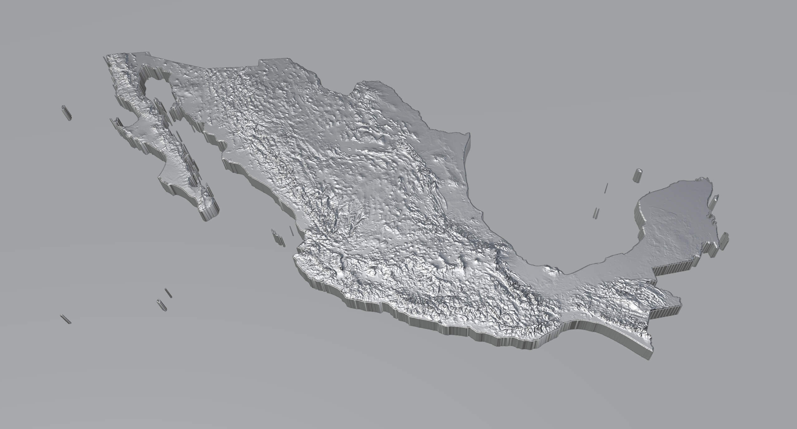 Mexico Terrain Map - 3D Model by 3dstudio