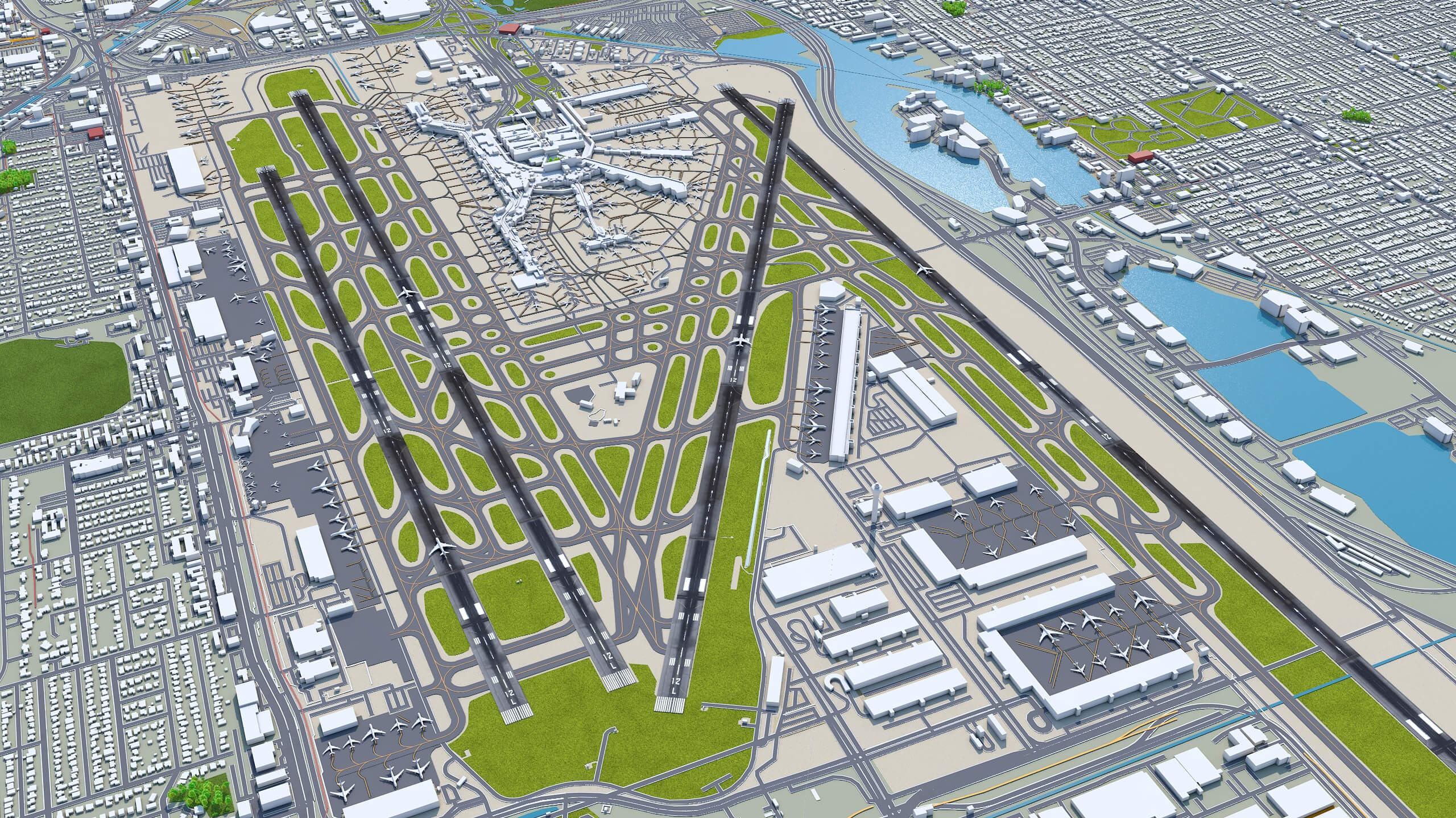 Miami Airport - 3D Model by 3dstudio