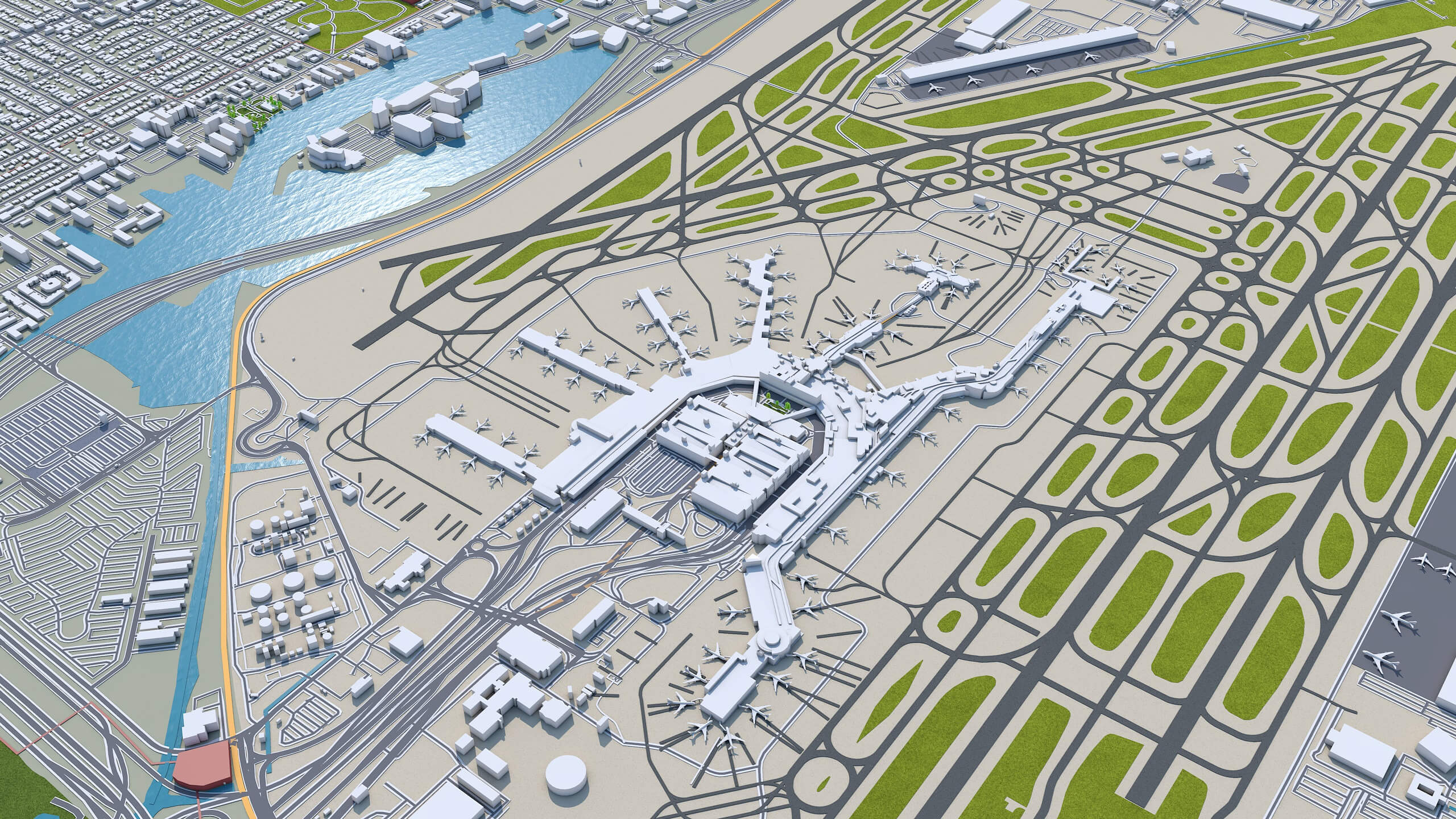 Miami City Florida USA 40km - 3D Model by 3dstudio