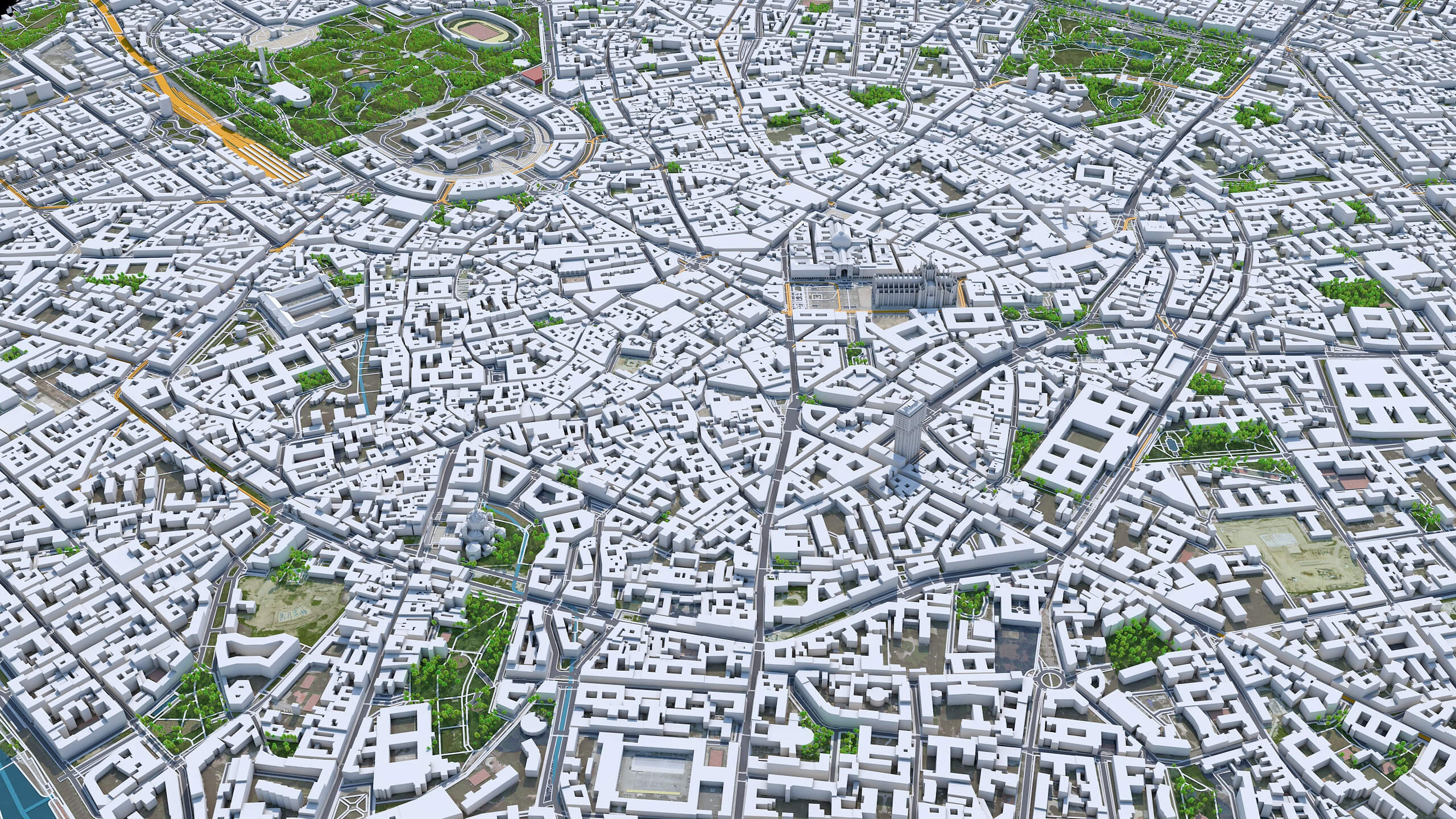 Milan Downtown Italy 8km - 3D Model by 3dstudio