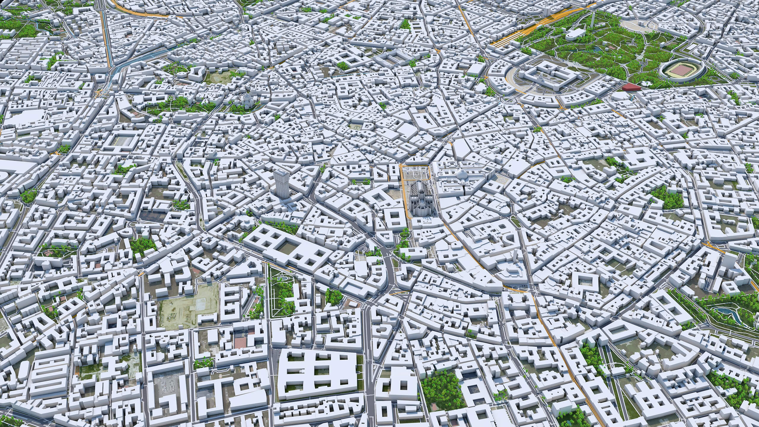 Milan Downtown Italy 8km - 3D Model by 3dstudio