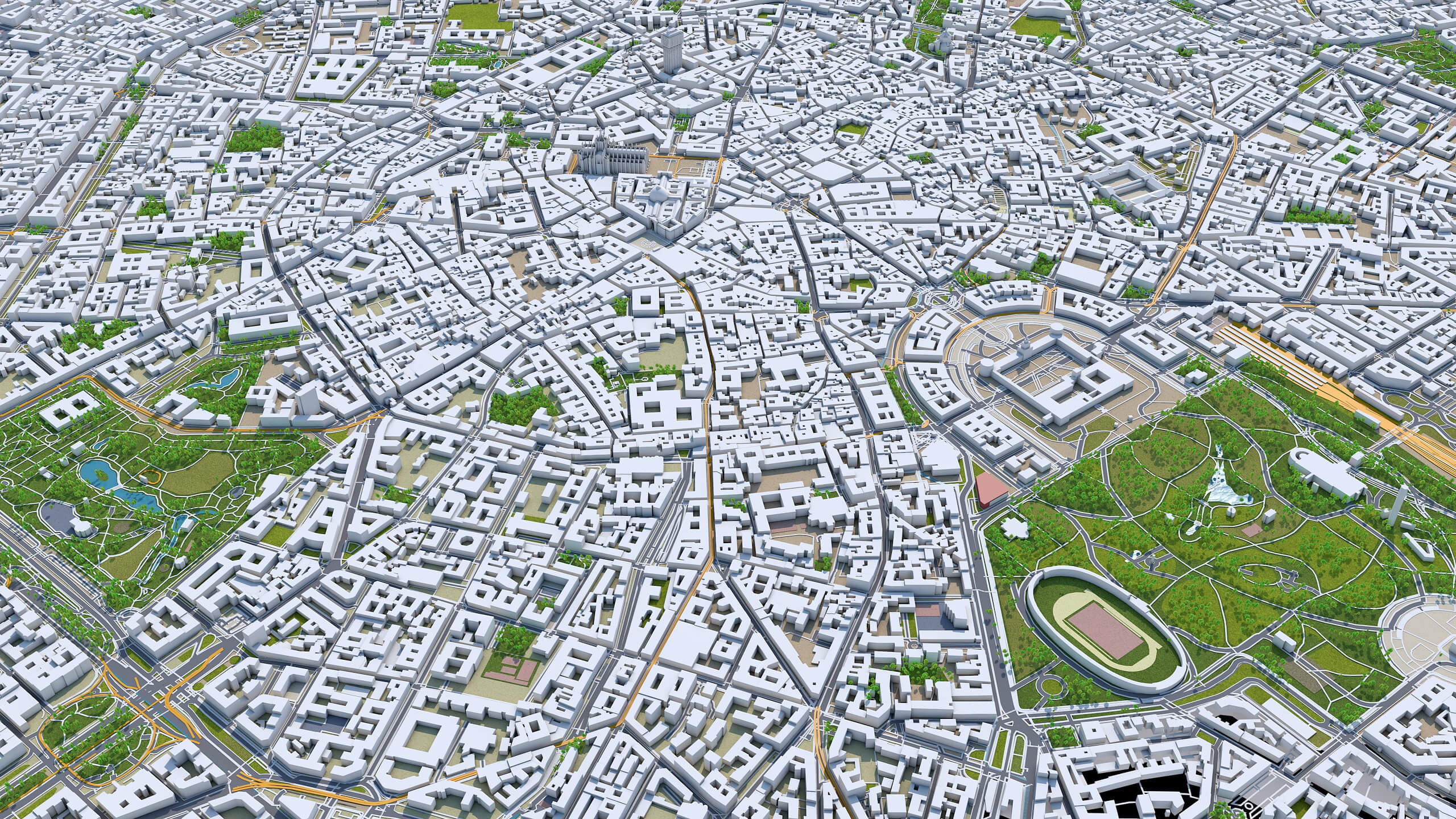 Milan Downtown Italy 8km - 3D Model by 3dstudio