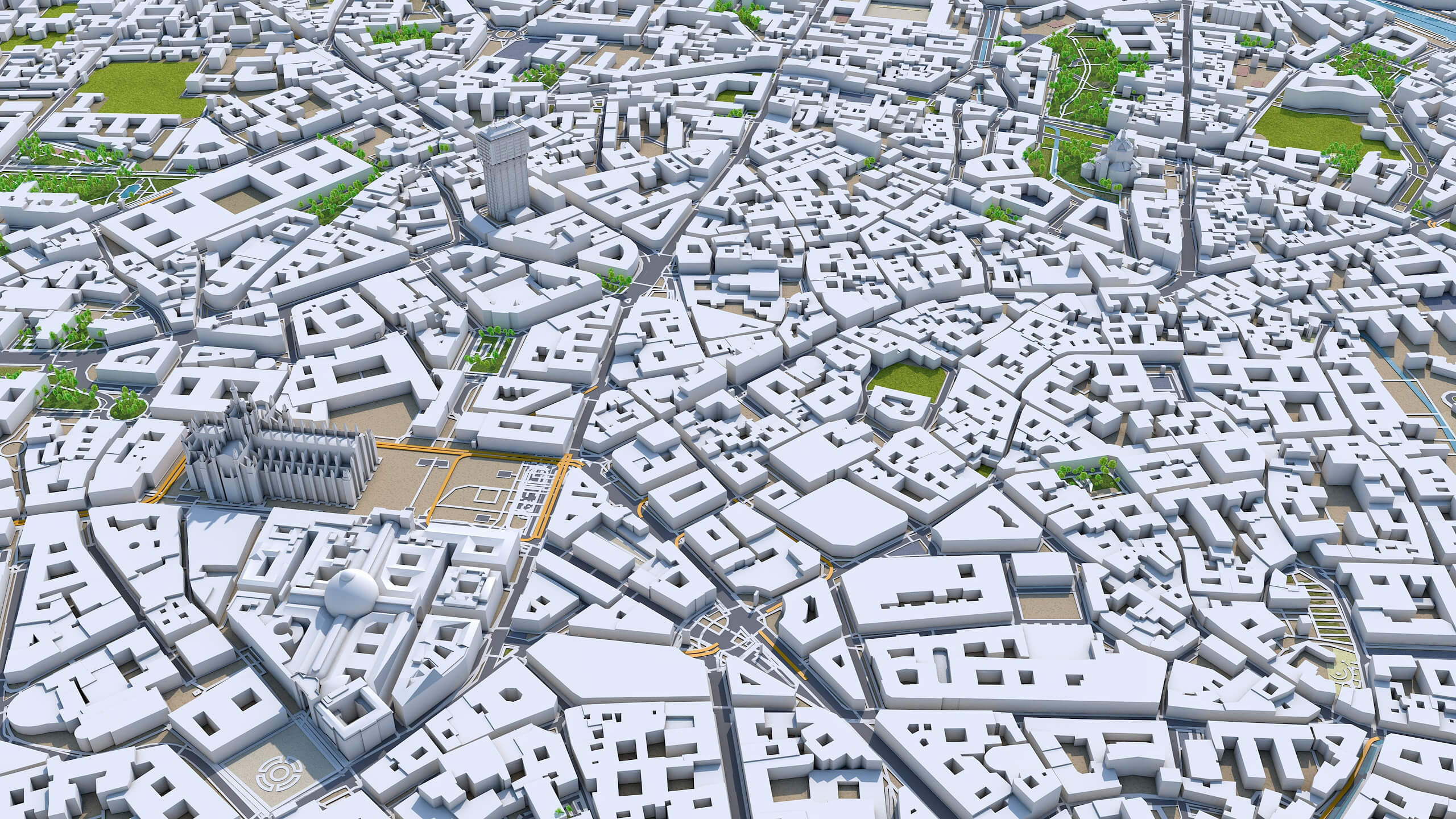Milan Downtown Italy 8km - 3D Model by 3dstudio