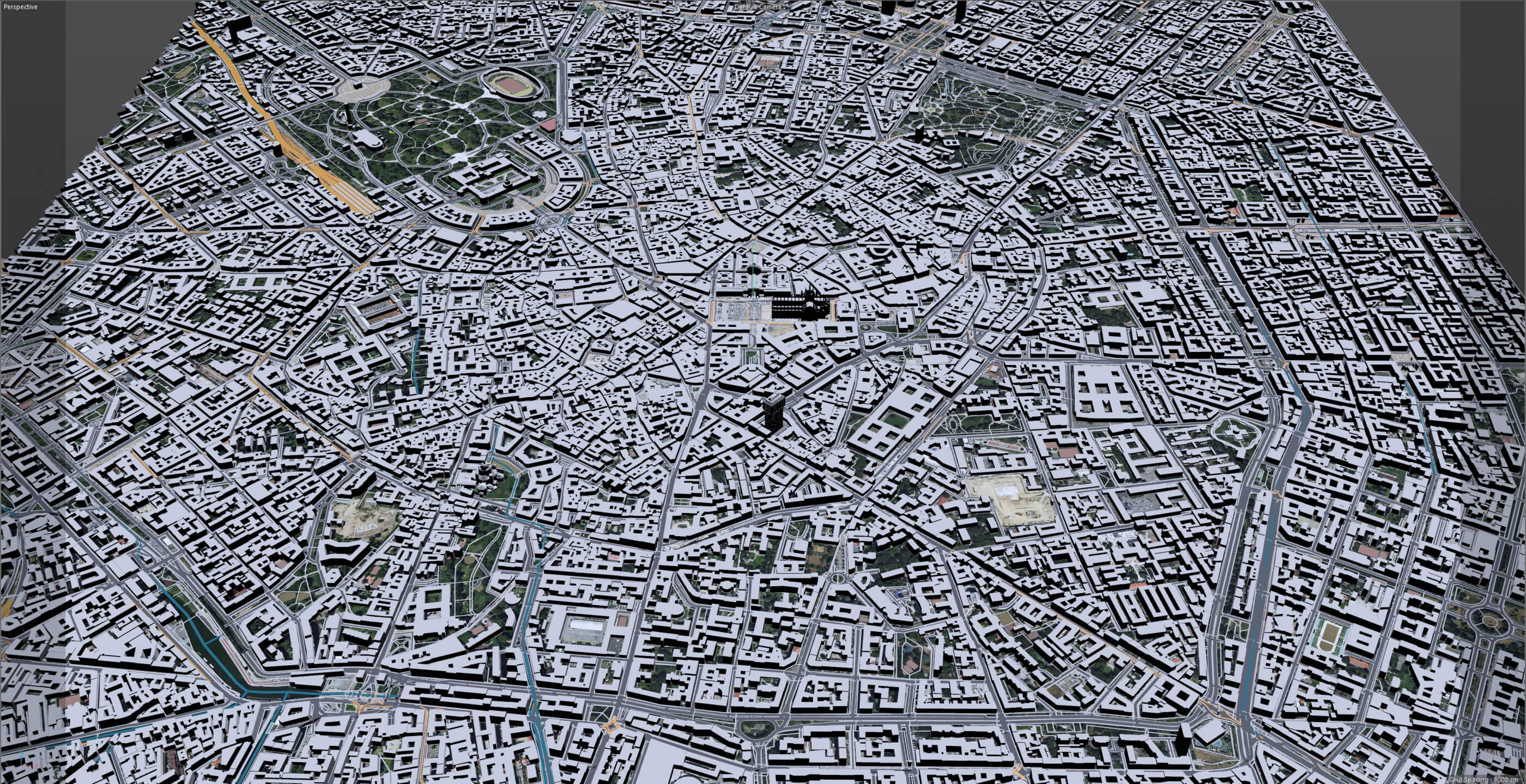 Milan Downtown Italy 8km - 3D Model by 3dstudio