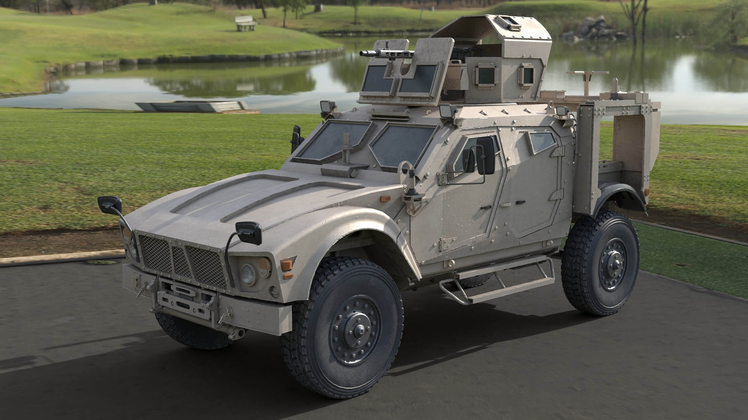 Oshkosh M ATV Ambush Protected Vehicle - 3D Model by 3dstudio