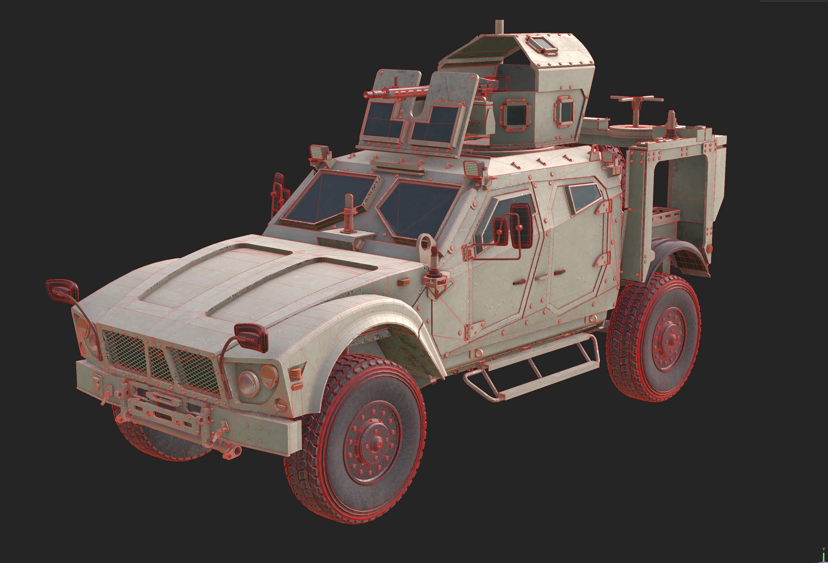 Oshkosh M ATV Ambush Protected Vehicle - 3D Model by 3dstudio