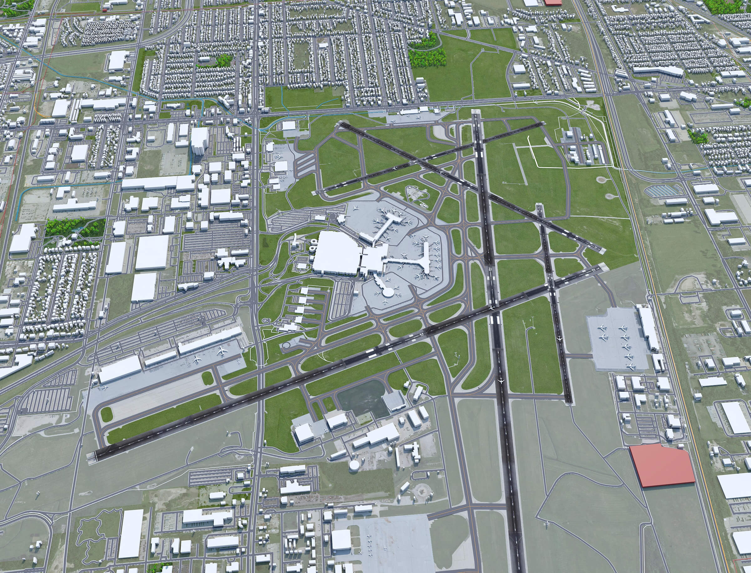 Milwaukee Mitchell Airport - 3D Model by 3dstudio