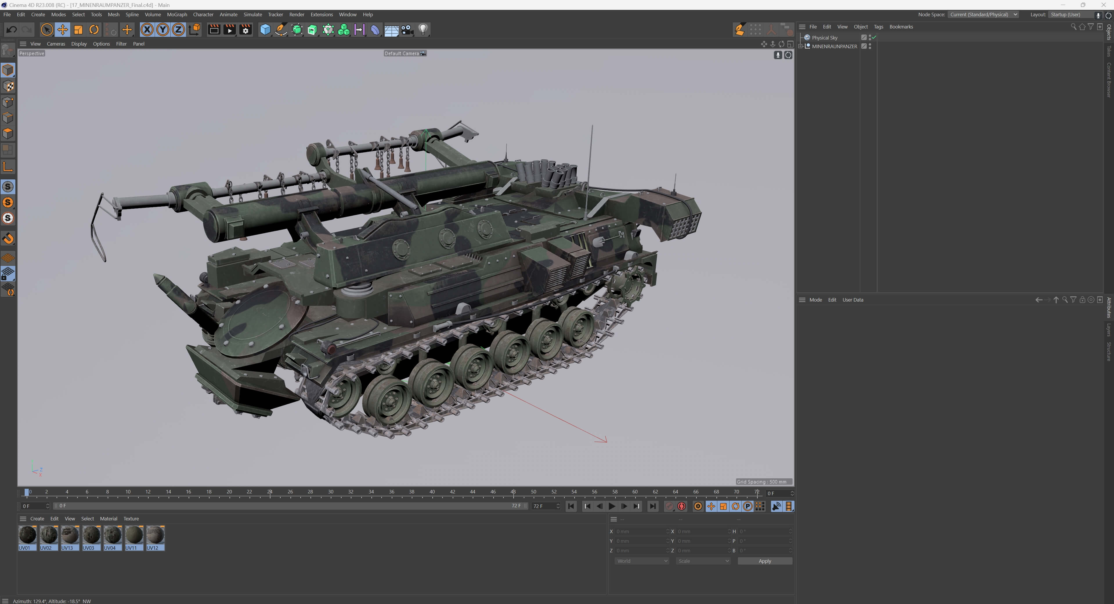 Minenraumpanzer Keiler Mine Clearing Tank - 3D Model by 3dstudio