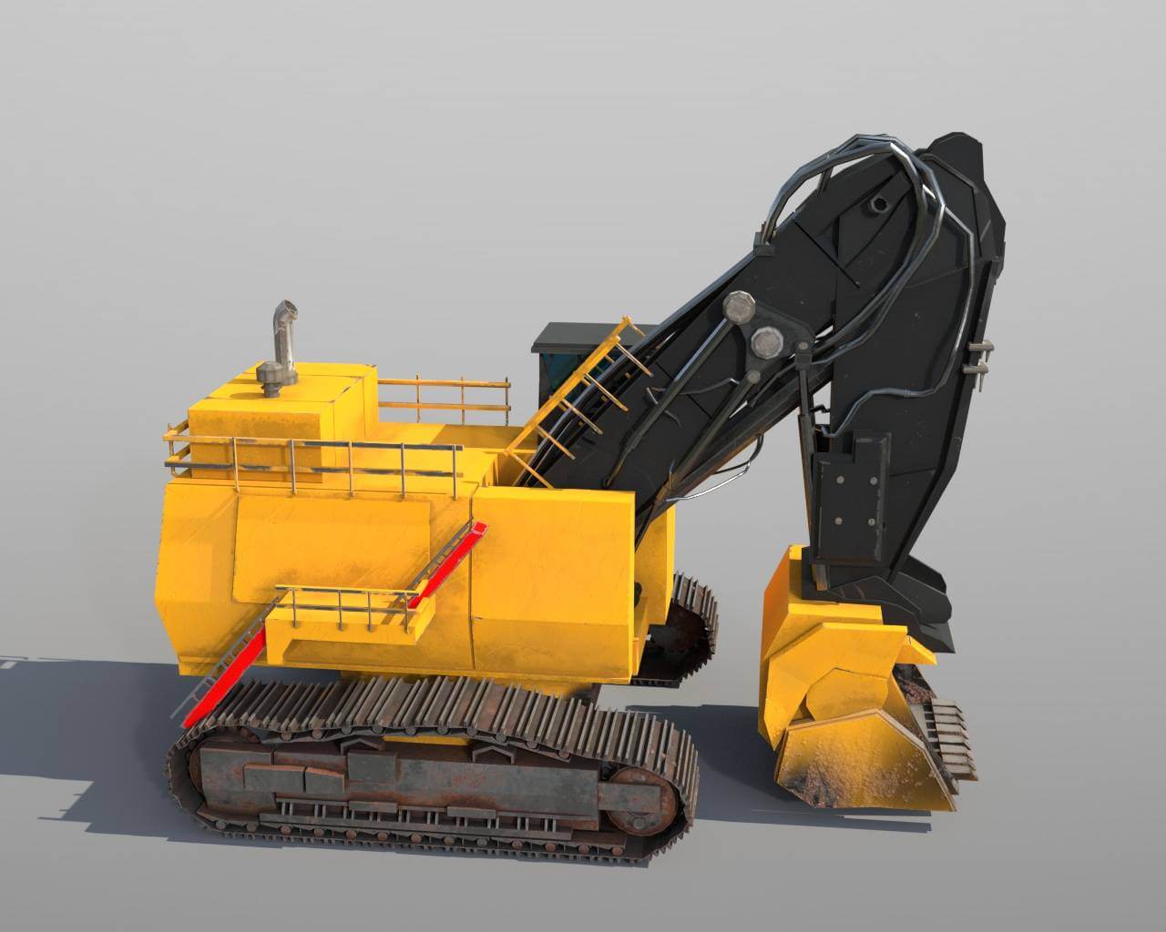 Mining Hydraulic Shovel - 3D Model by 3dstudio