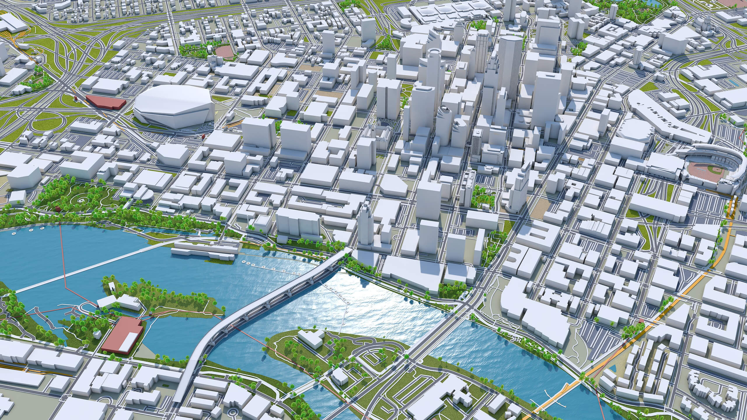 Minneapolis Downtown Minnesota USA 6km - 3D Model by 3dstudio