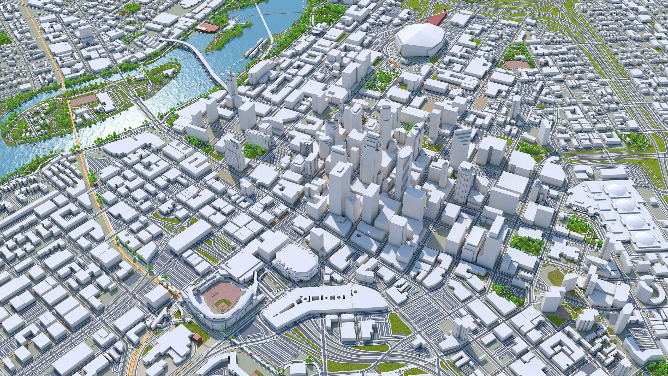 Minneapolis Downtown Minnesota USA 6km - 3D Model by 3dstudio