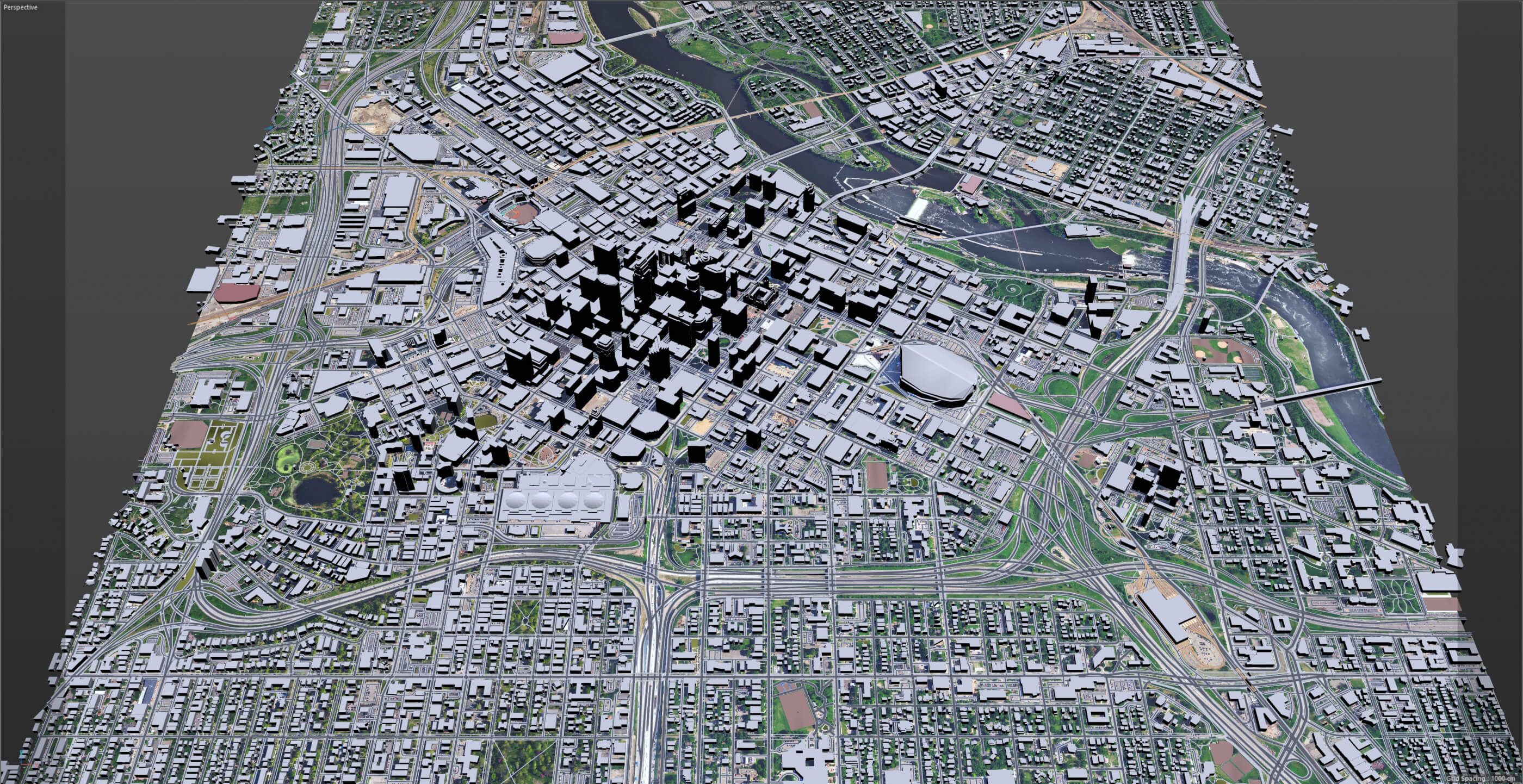 Minneapolis Downtown Minnesota USA 6km - 3D Model by 3dstudio