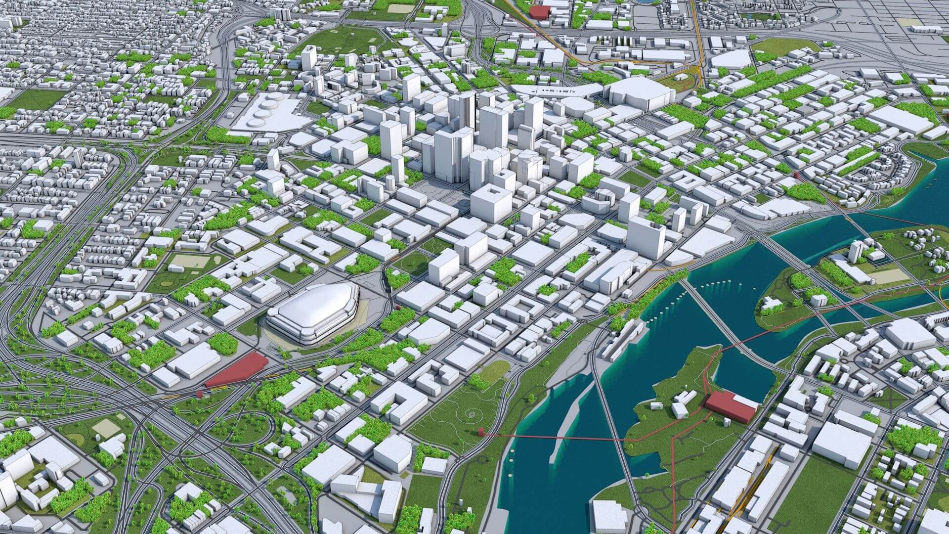 Minneapolis Minnesota 40km 3D Model