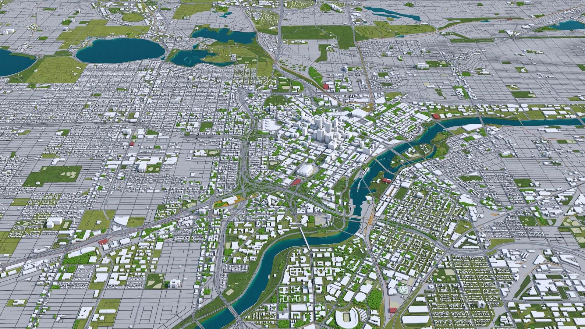 Minneapolis Minnesota 40km - 3D Model by 3dstudio