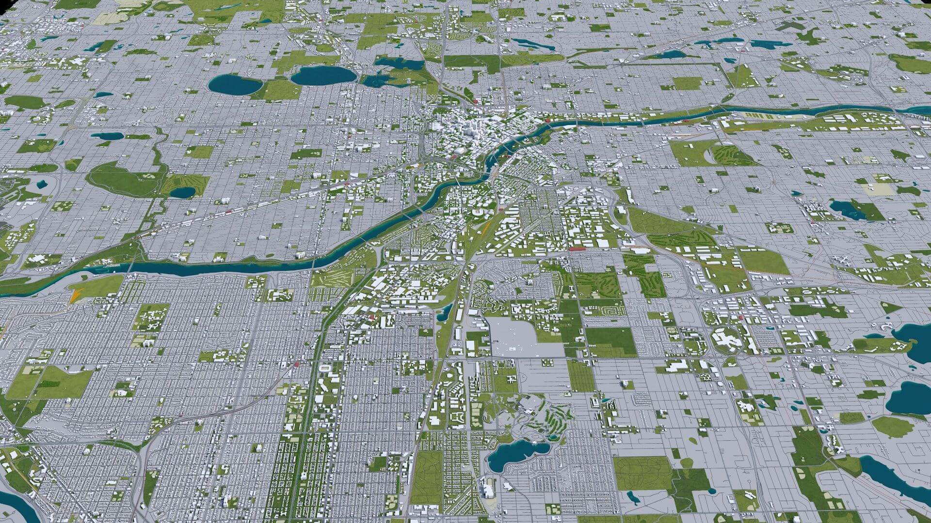 Minneapolis Minnesota 40km - 3D Model by 3dstudio