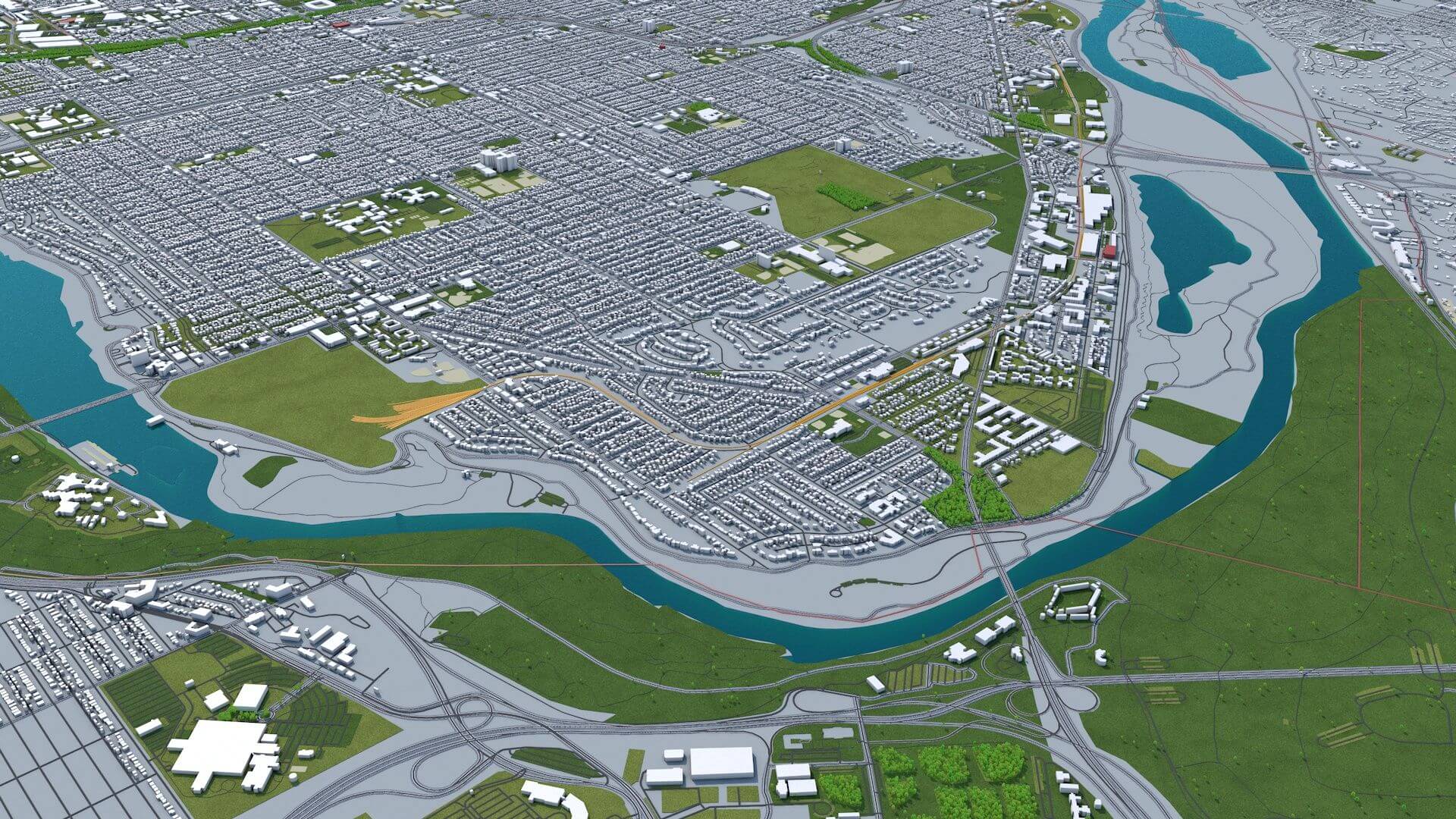 Minneapolis Minnesota 40km - 3D Model by 3dstudio