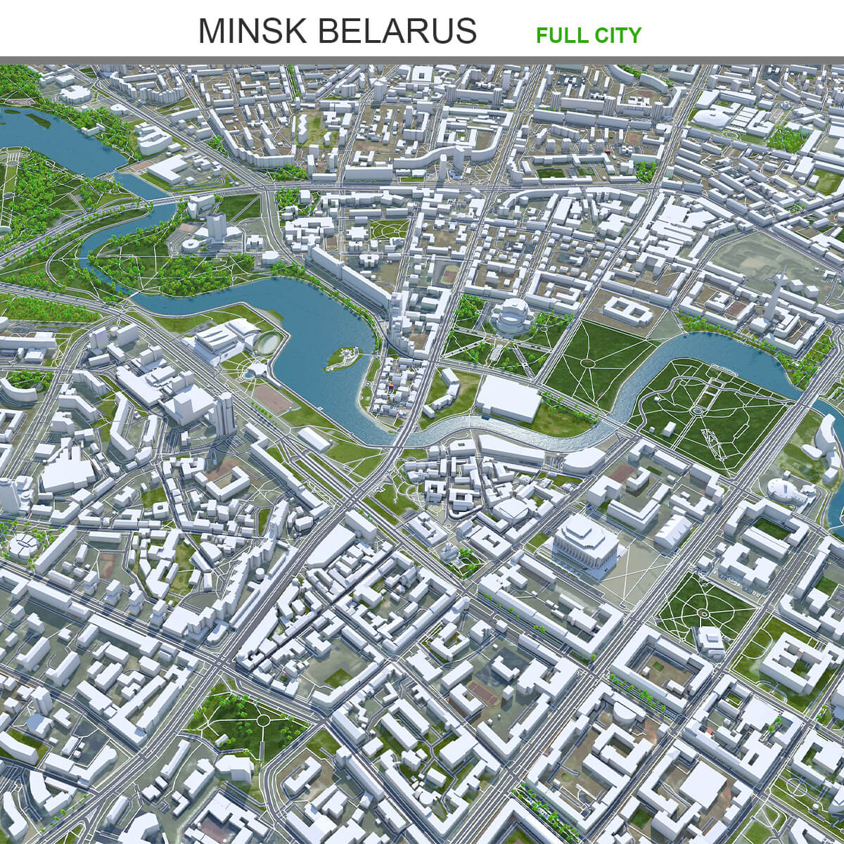 Minsk, Belarus 60km - 3D Model by 3dstudio