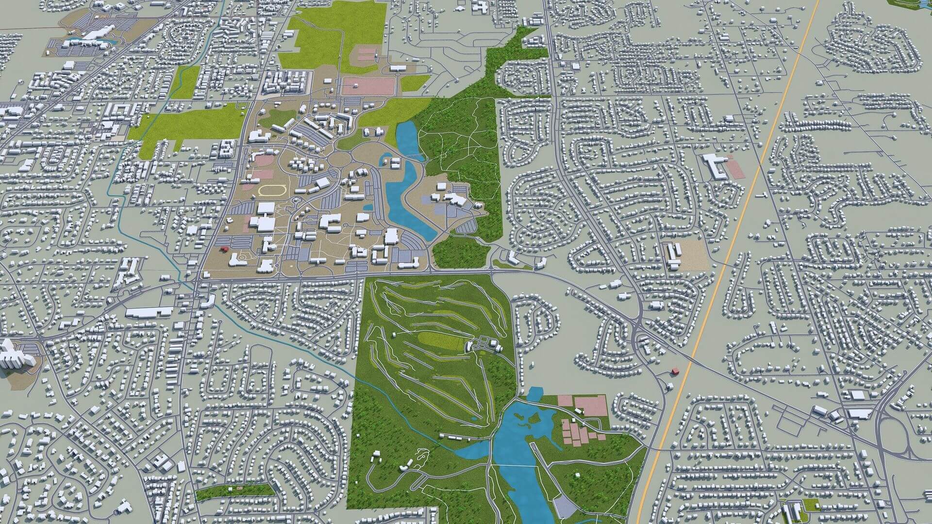 Mobile, Alabama USA 40km - 3D Model by 3dstudio