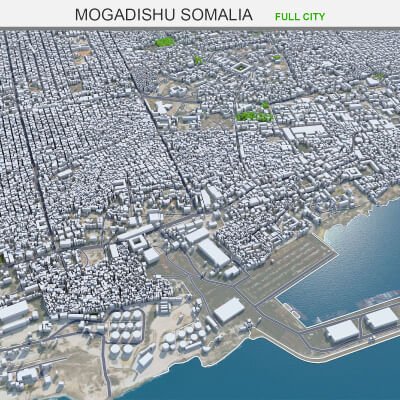 Mogadishu City Somalia 3D Model 35km by 3dstudio