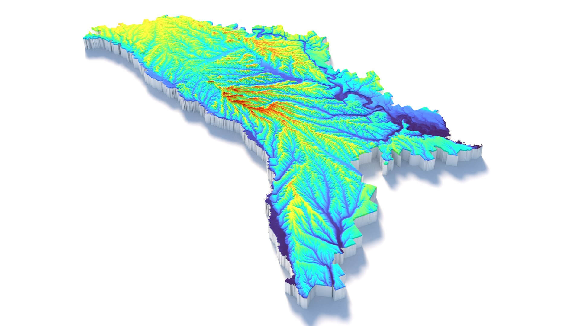 Moldova Terrain Map - 3D Model by 3dstudio