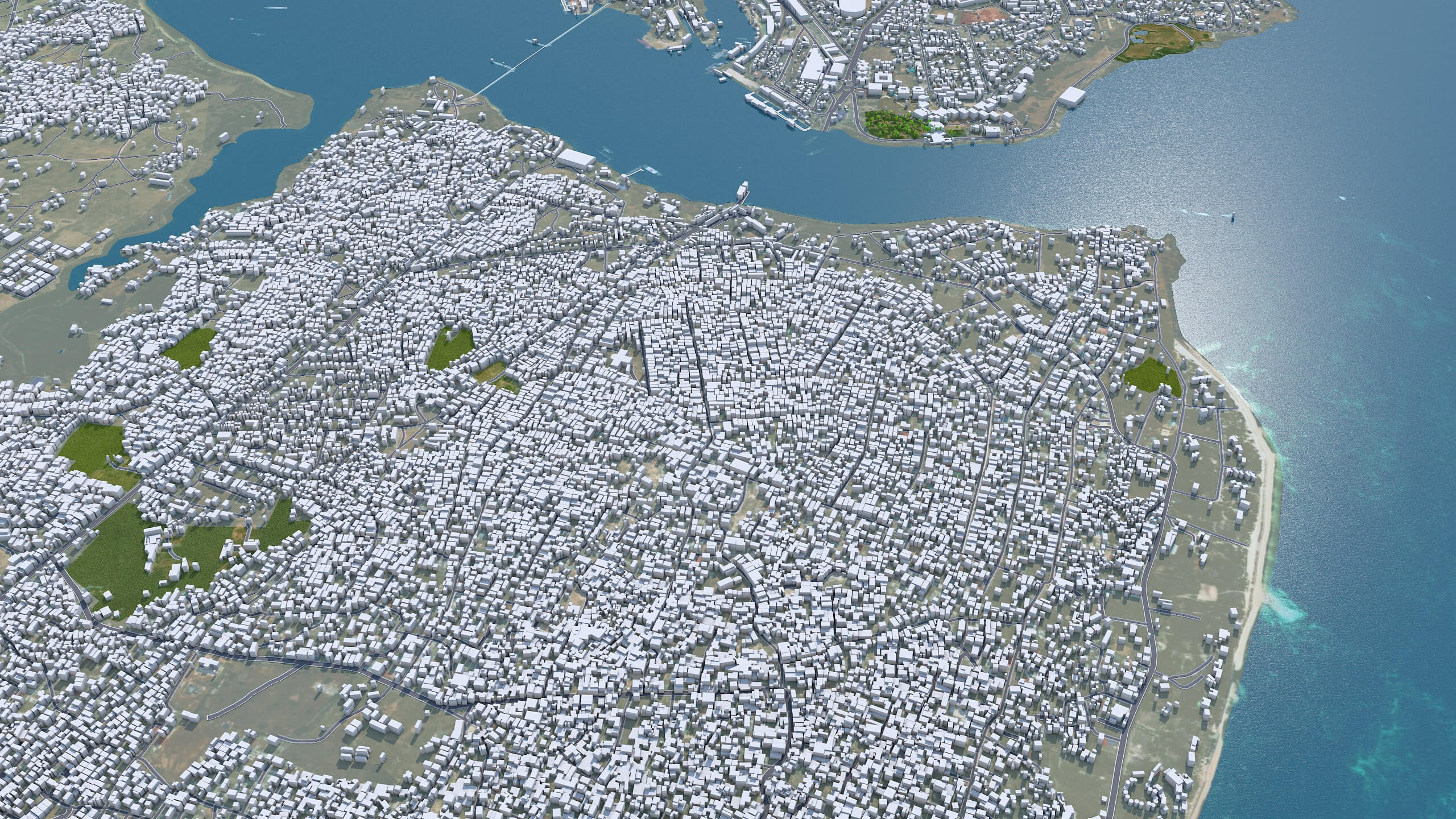 Mombasa City Kenya 3D Model 30km by 3dstudio