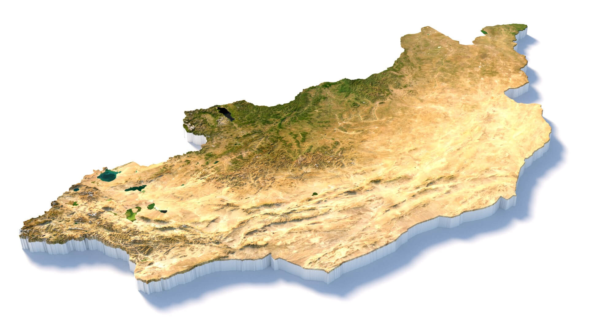 Mongolia Terrain Map - 3D Model by 3dstudio