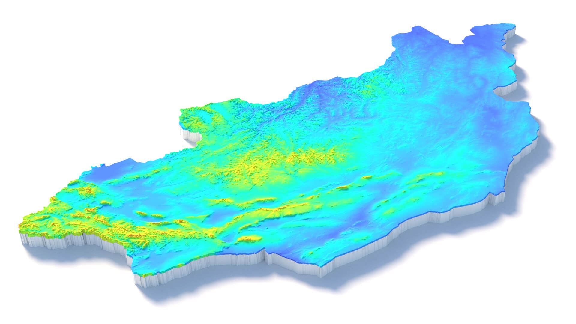 Mongolia Terrain Map - 3D Model by 3dstudio