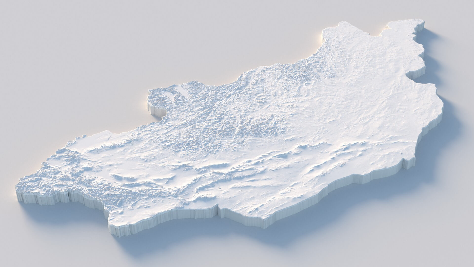 Mongolia Terrain Map - 3D Model by 3dstudio