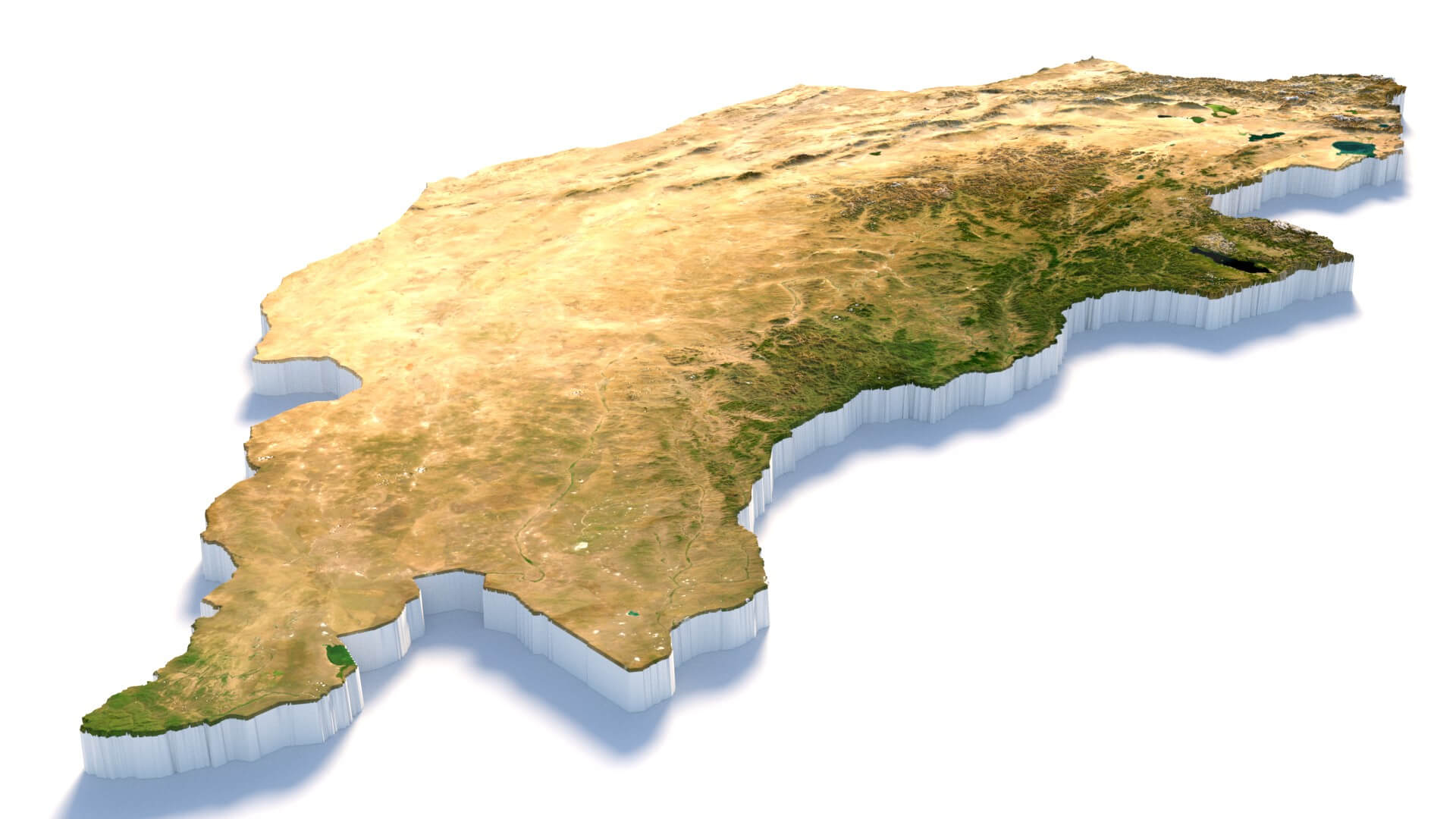 Mongolia Terrain Map - 3D Model by 3dstudio