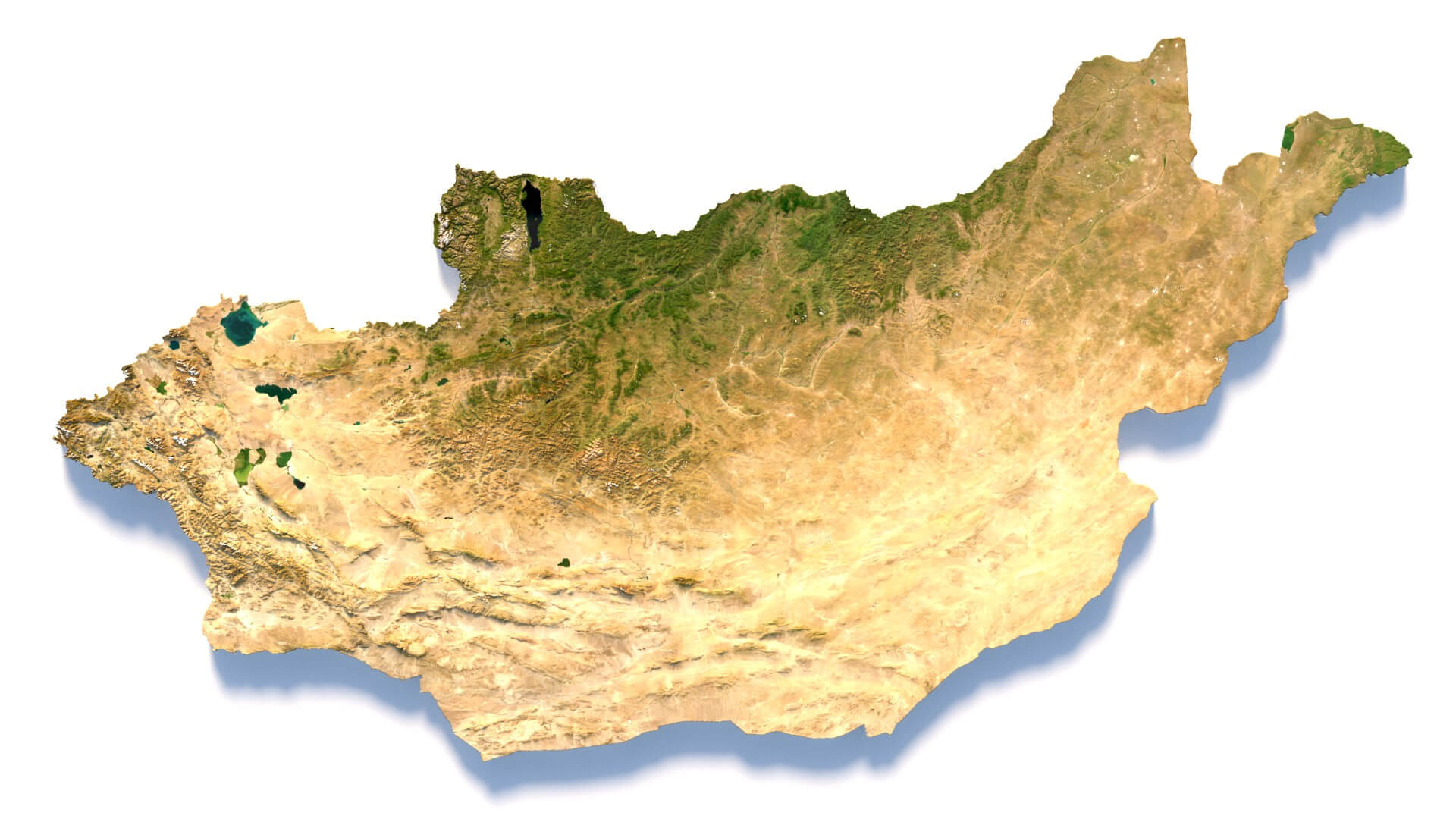 Mongolia Terrain Map - 3D Model by 3dstudio