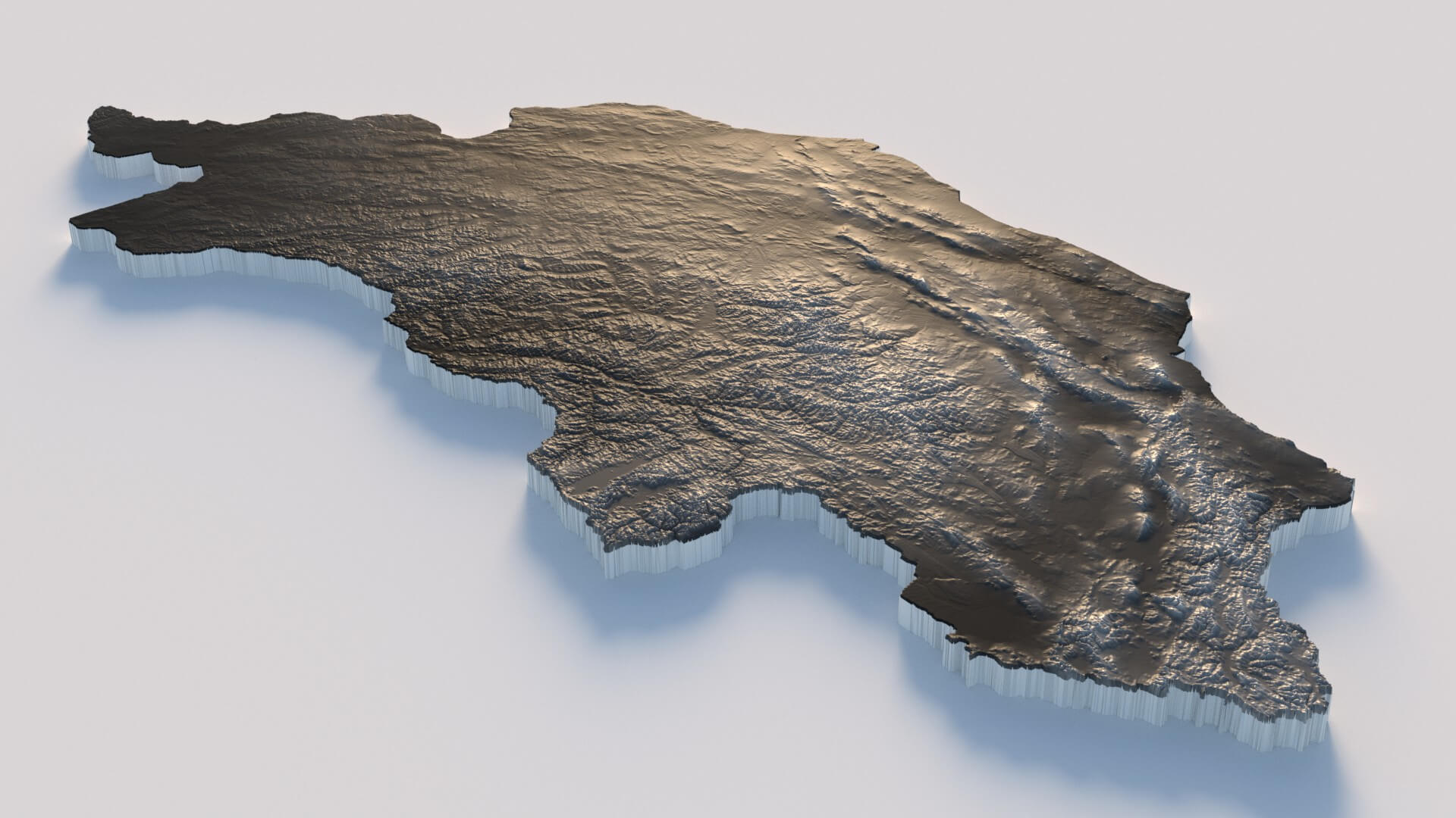 Mongolia Terrain Map - 3D Model by 3dstudio
