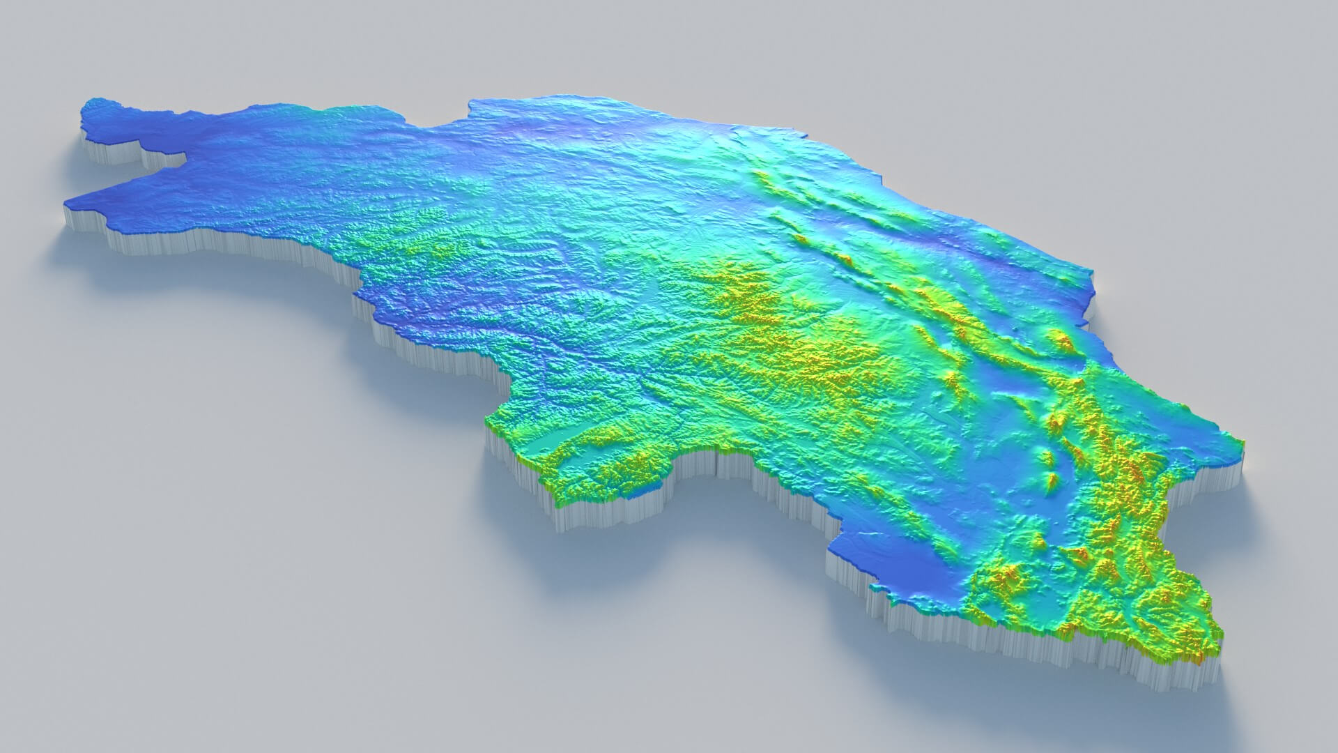 Mongolia Terrain Map - 3D Model by 3dstudio