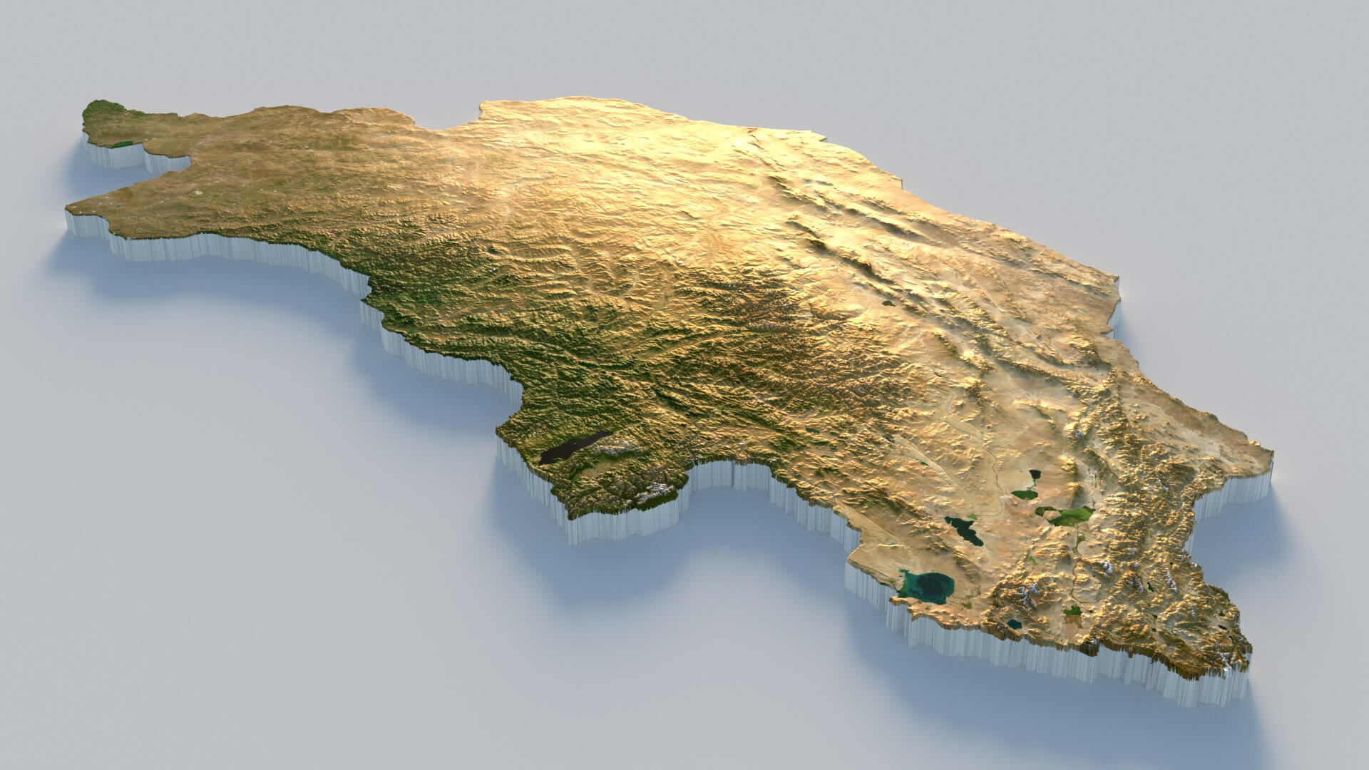 Mongolia Terrain Map - 3D Model by 3dstudio