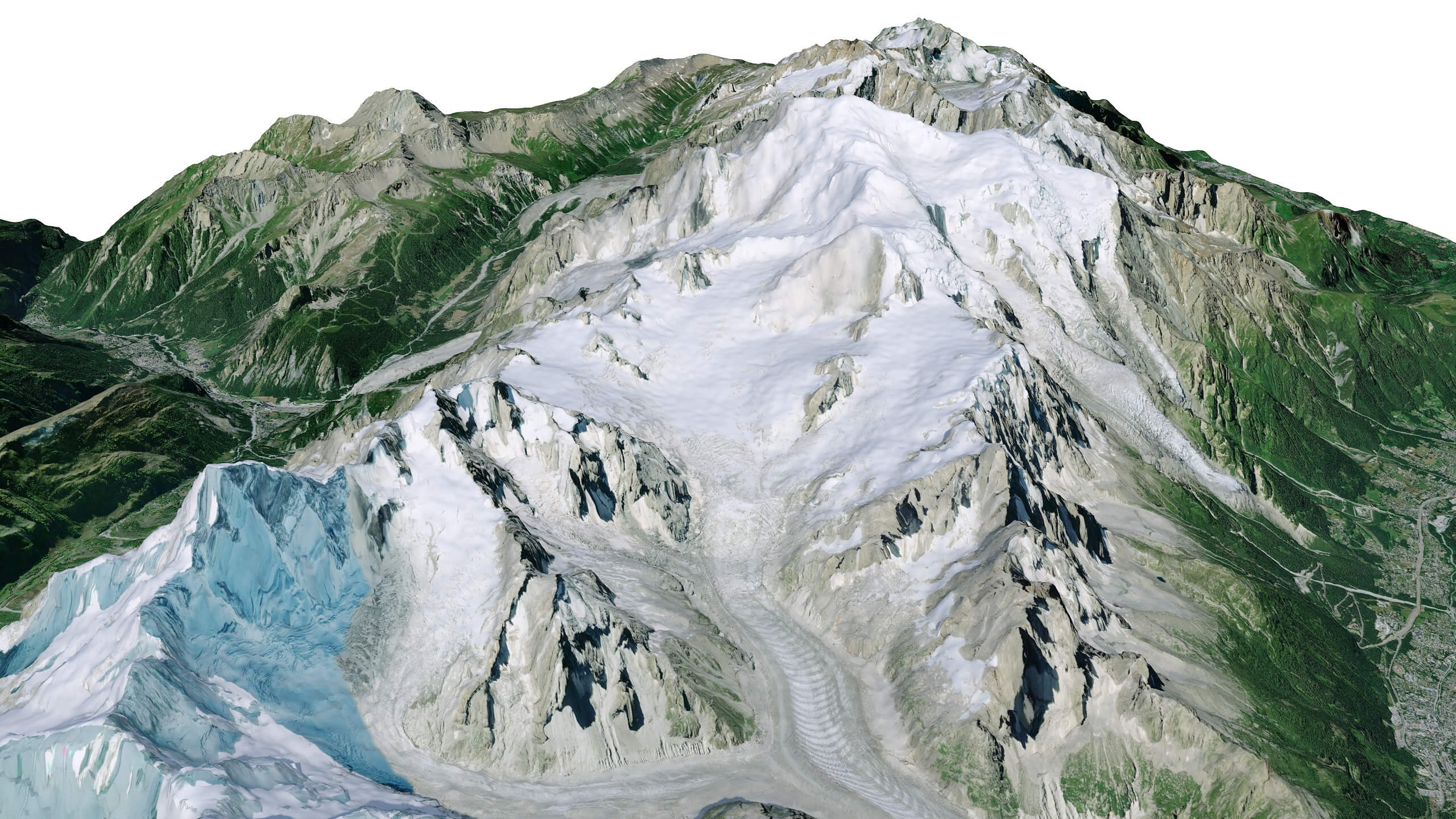 Mont Blanc Mountain Italy Terrain 3D Model by 3dstudio