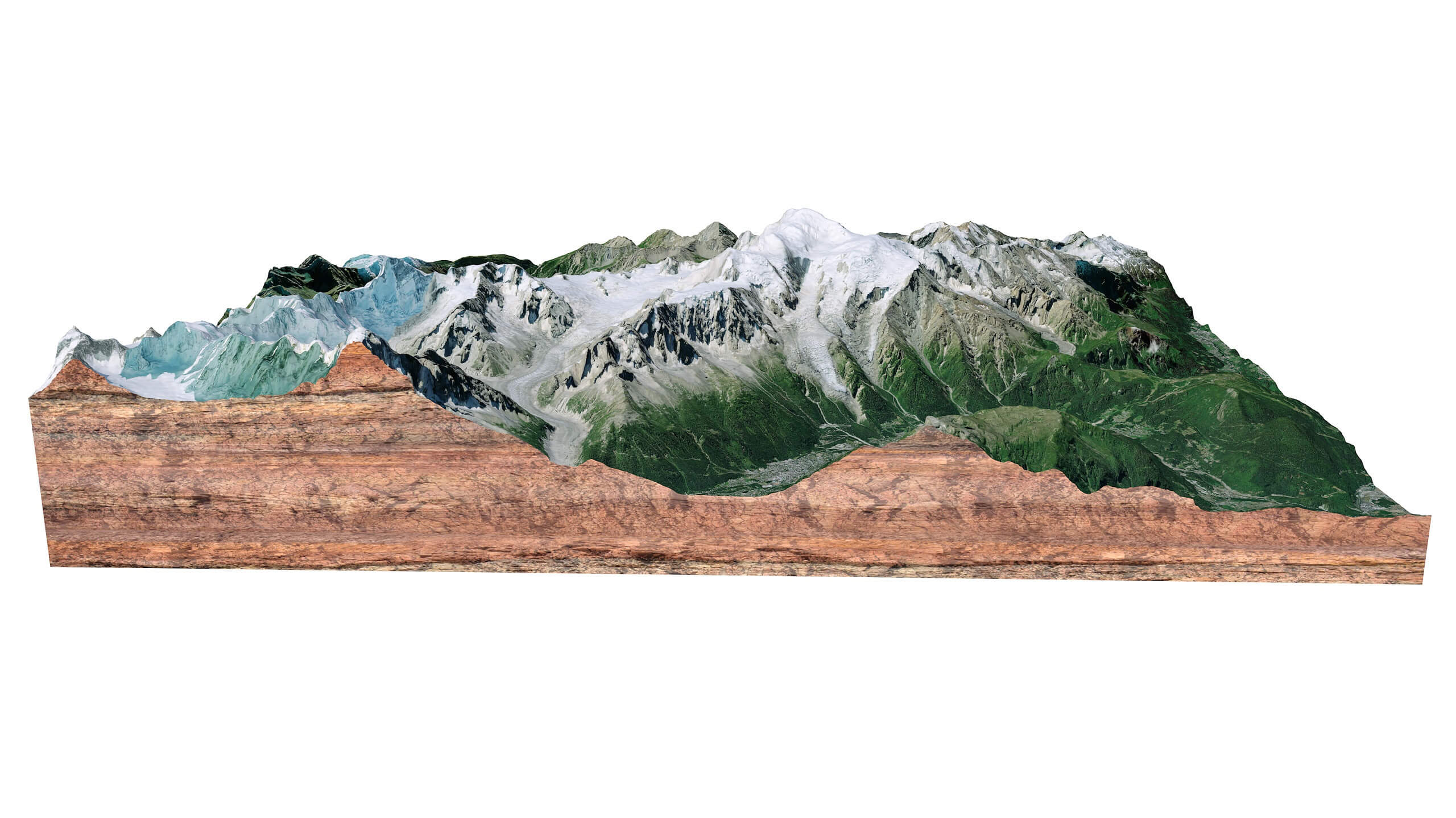 Mont Blanc Mountain Italy Terrain 3D Model by 3dstudio