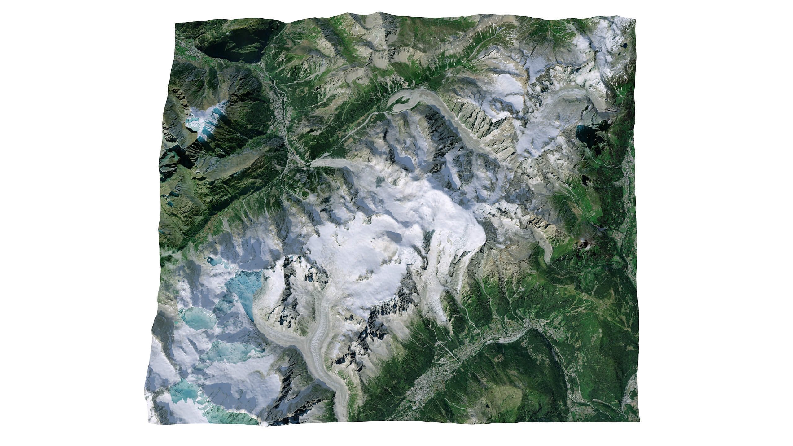 Mont Blanc Mountain Italy Terrain 3D Model by 3dstudio