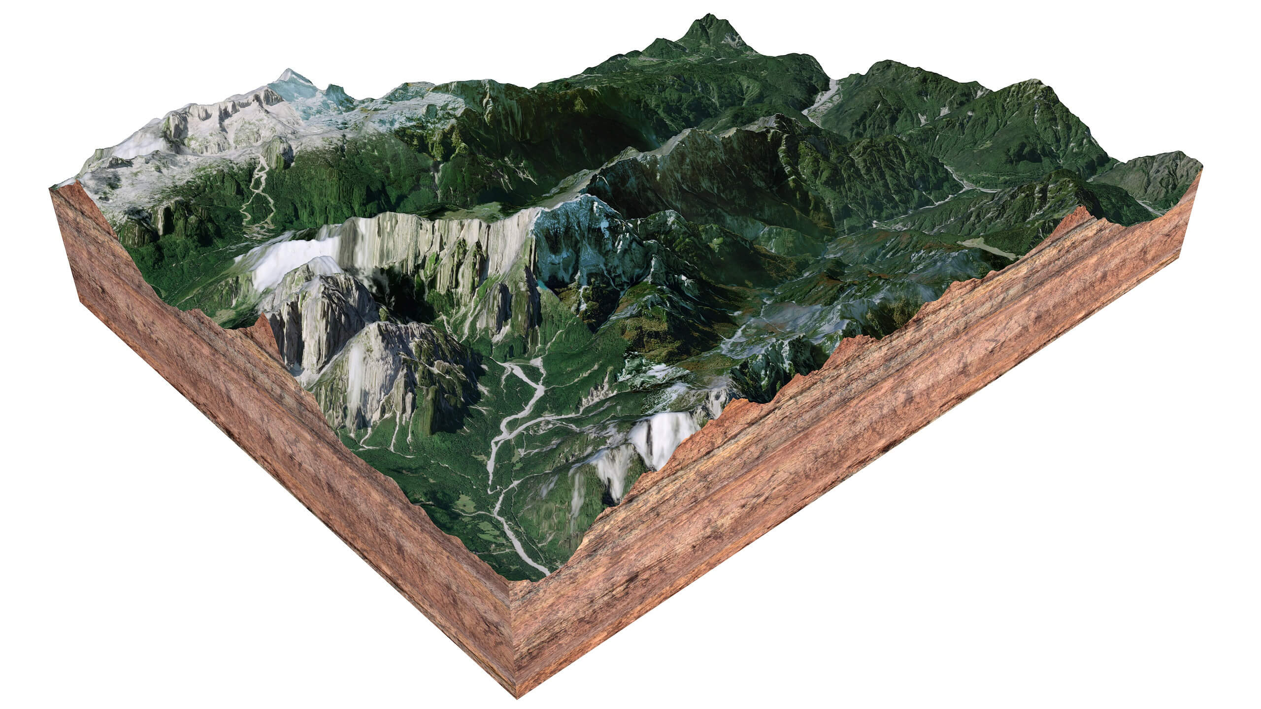 Monte Zabus Italy Terrain 3D Model by 3dstudio