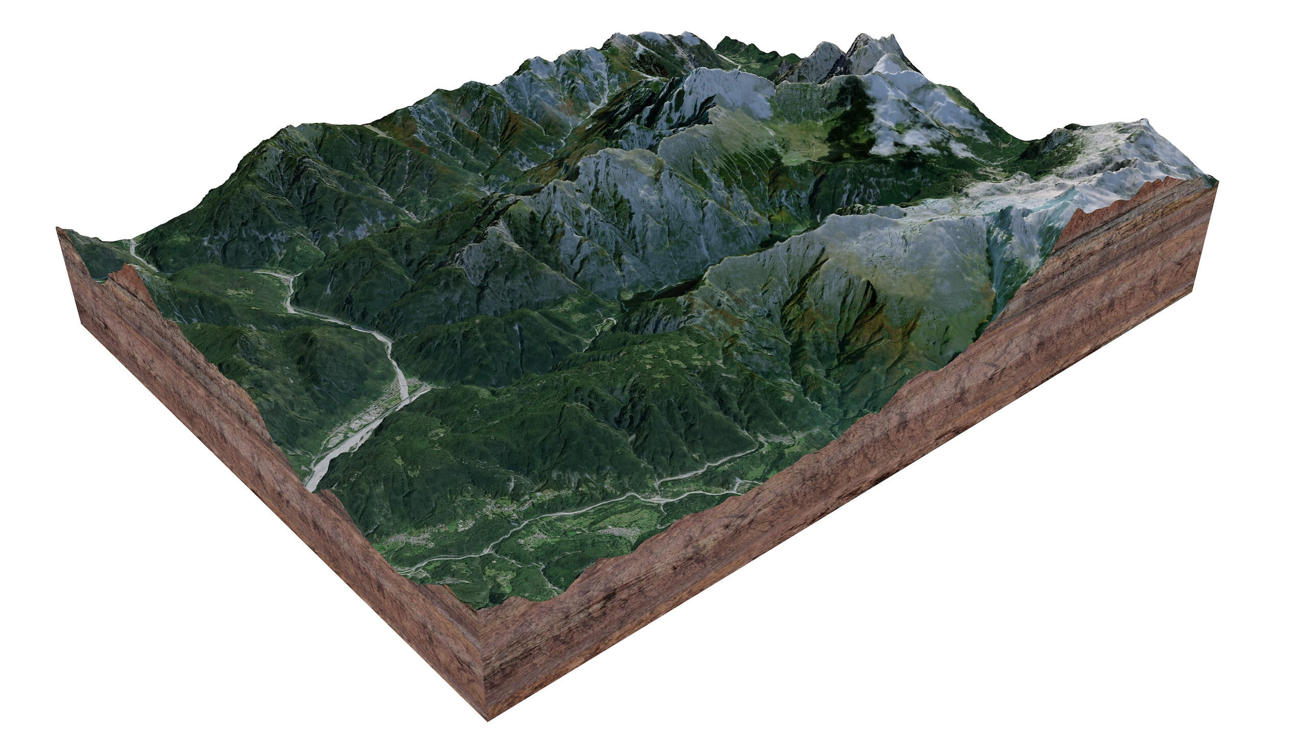 Monte Zabus Italy Terrain 3D Model by 3dstudio