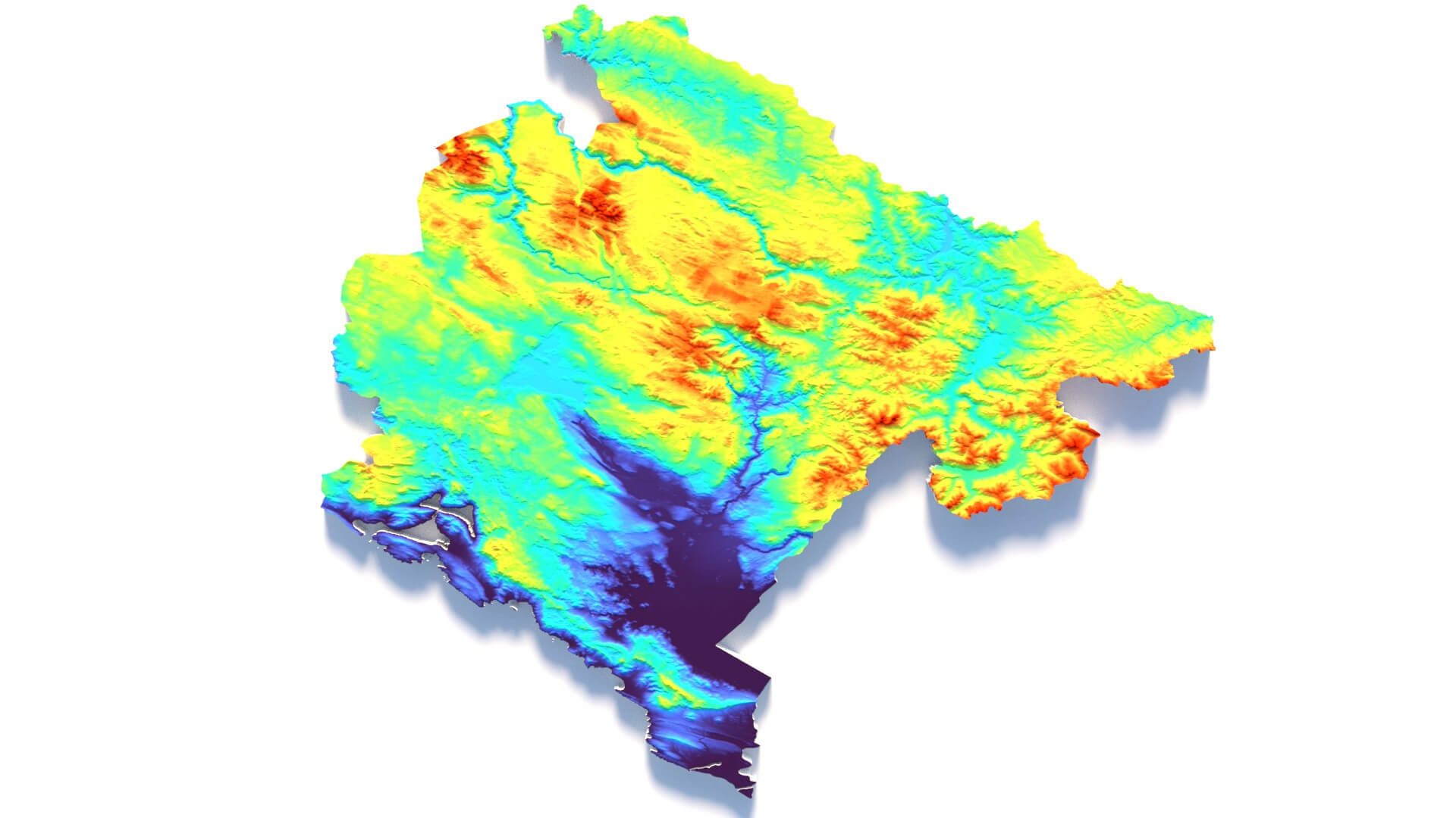 Montenegro Terrain Map - 3D Model by 3dstudio