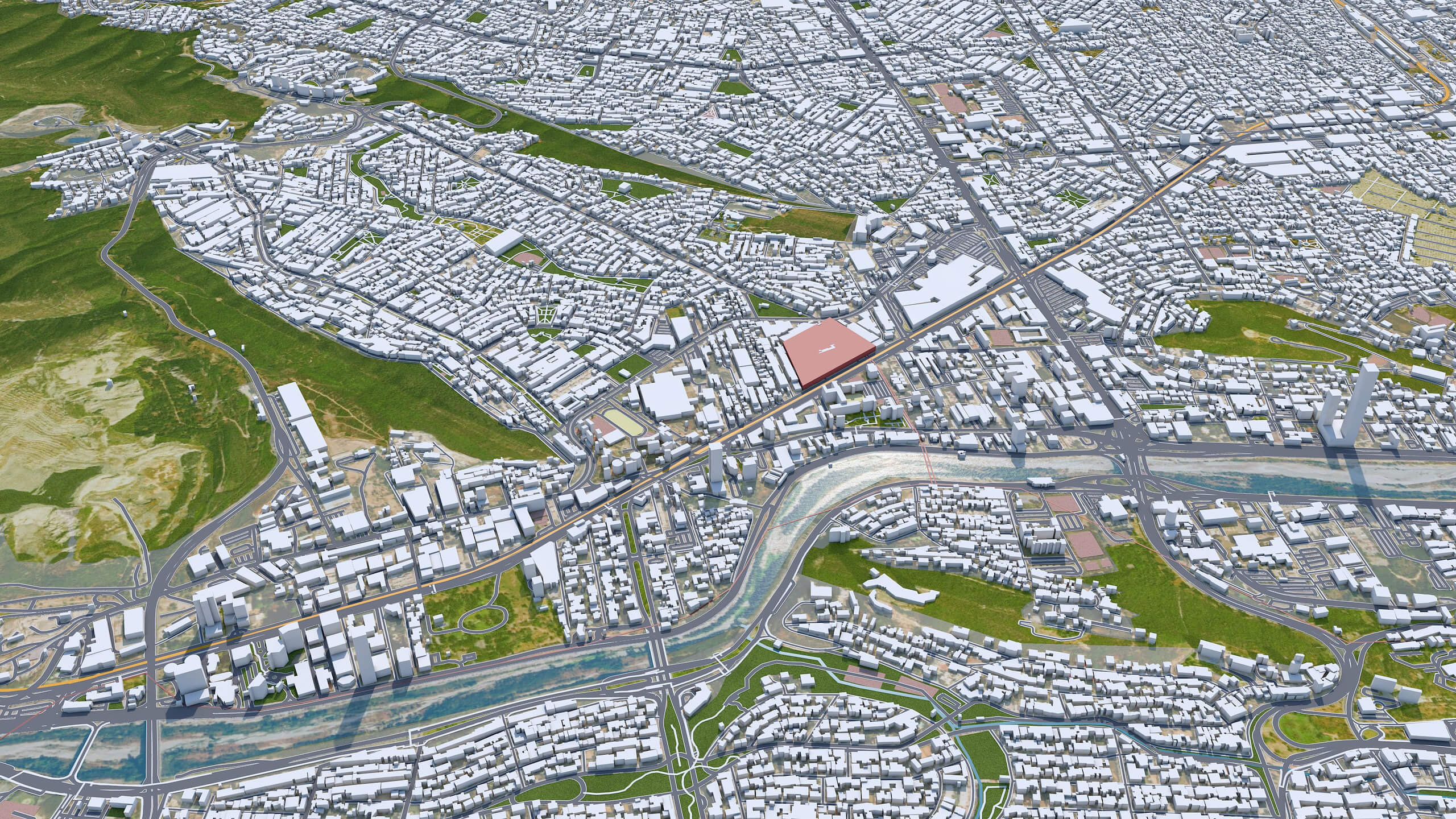 Monterrey City Mexico 60km - 3D Model by 3dstudio