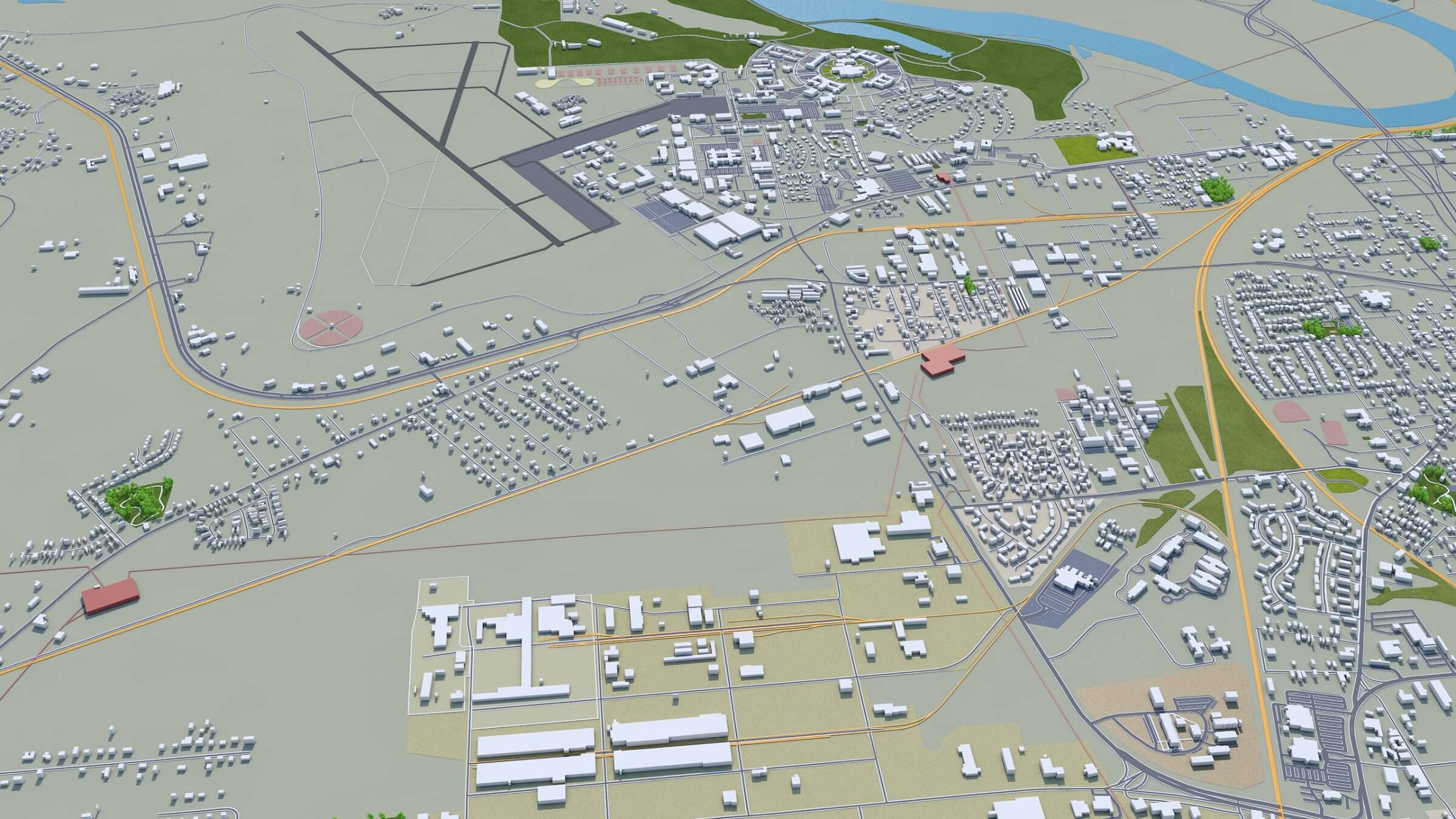 Montgomery - Prattville - Millbrook, Alabama 60km - 3D Model by 3dstudio