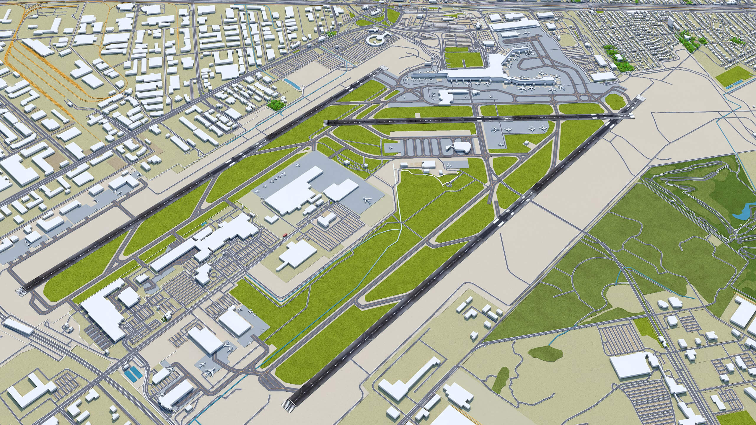 Montreal - Pierre Elliott Trudeau Airport 3D Model by 3dstudio