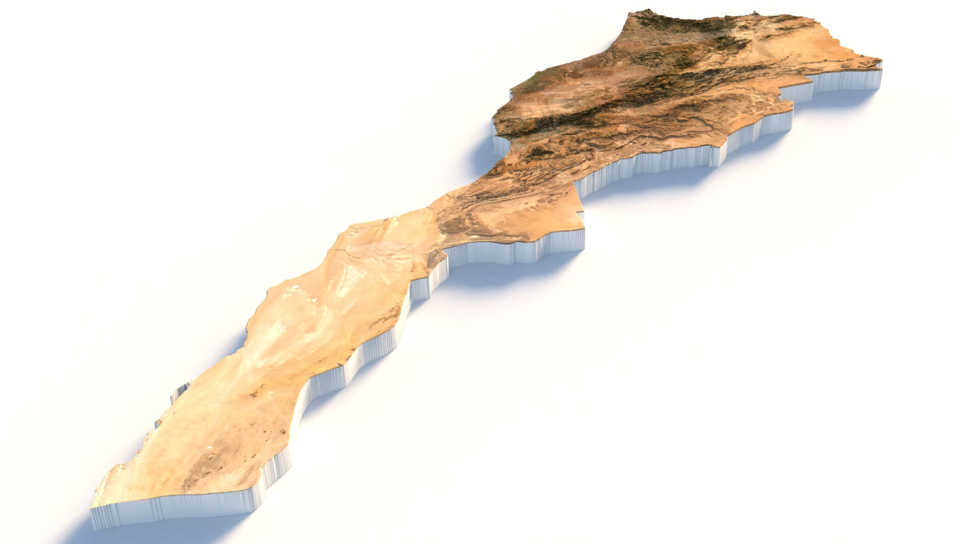 Morocco Terrain Map - 3D Model by 3dstudio