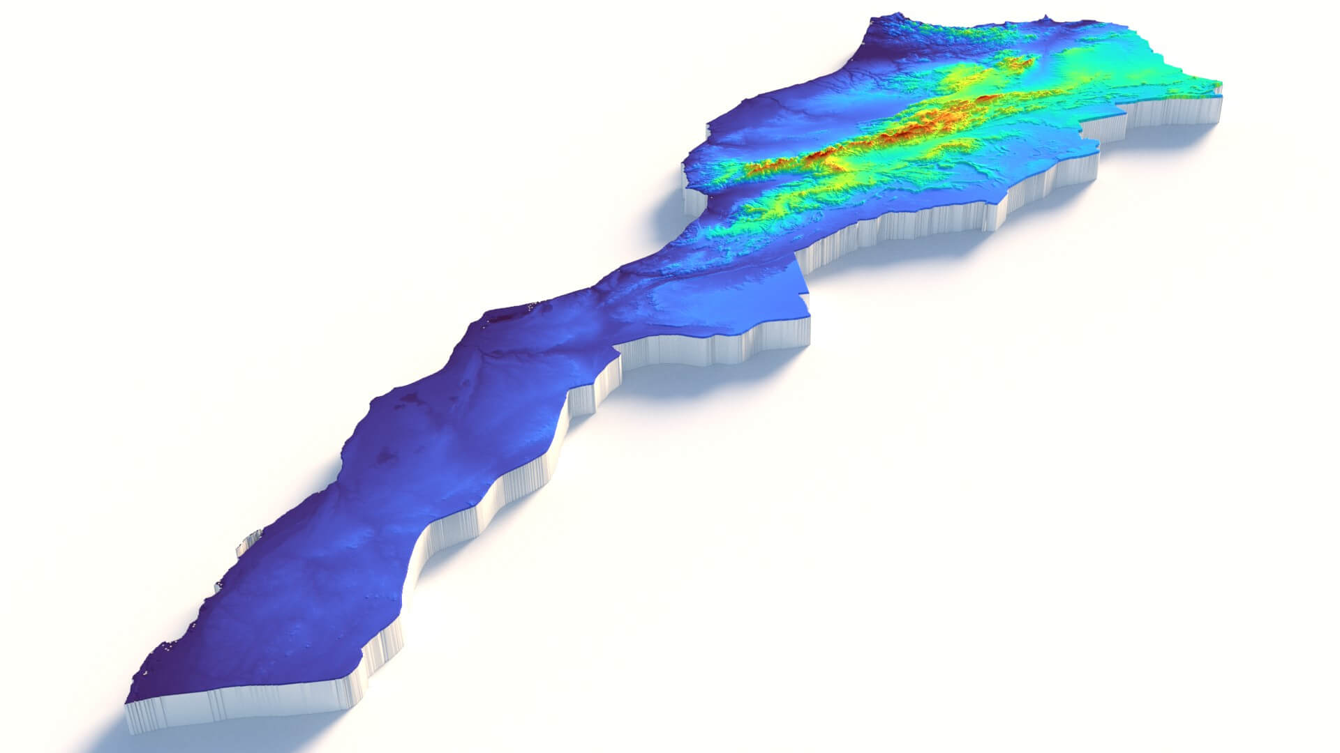 Morocco Terrain Map - 3D Model by 3dstudio
