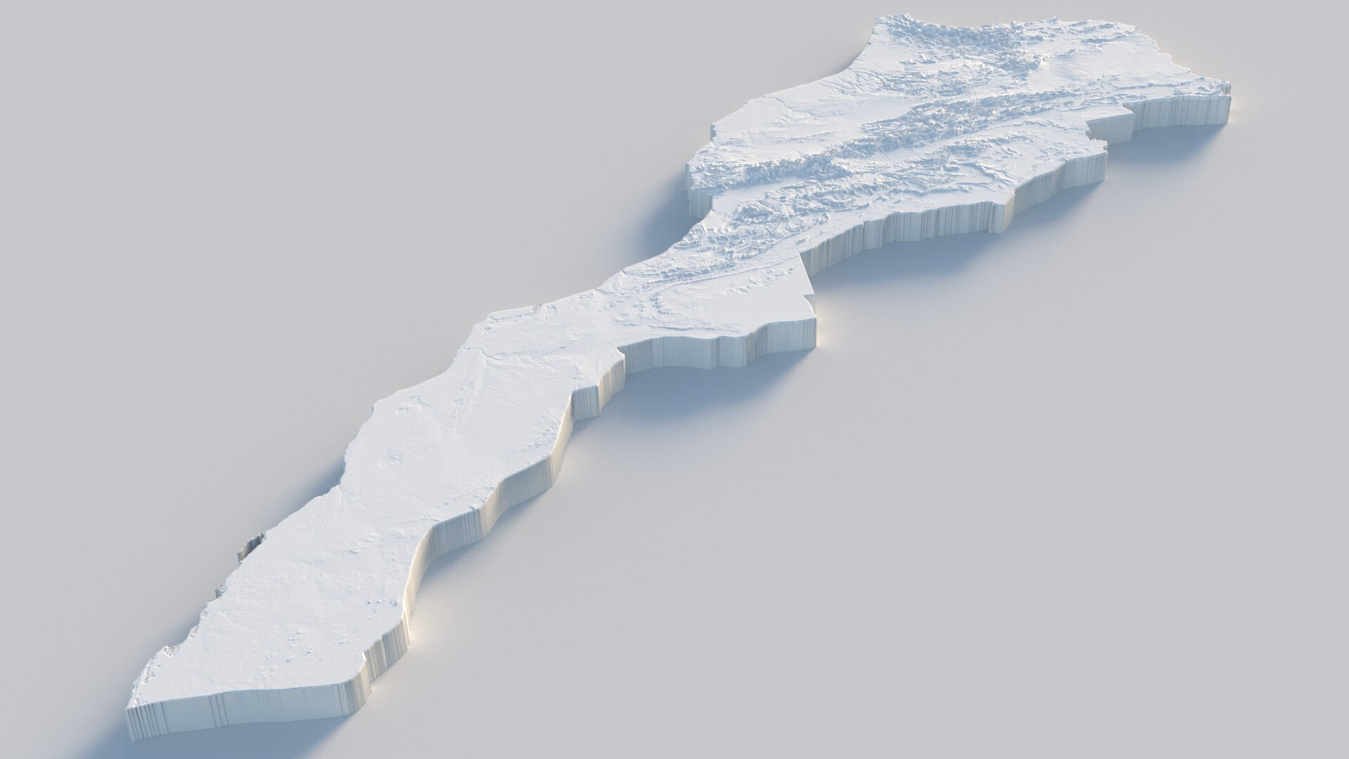 Morocco Terrain Map - 3D Model by 3dstudio