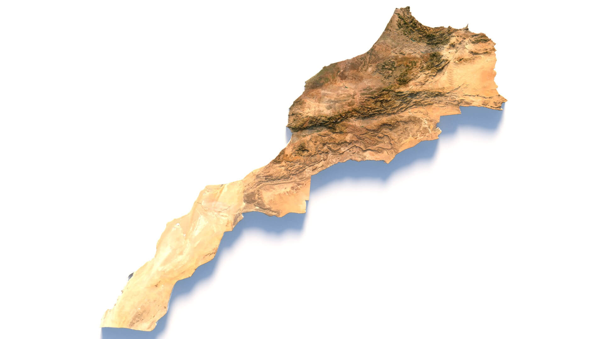 Morocco Terrain Map - 3D Model by 3dstudio